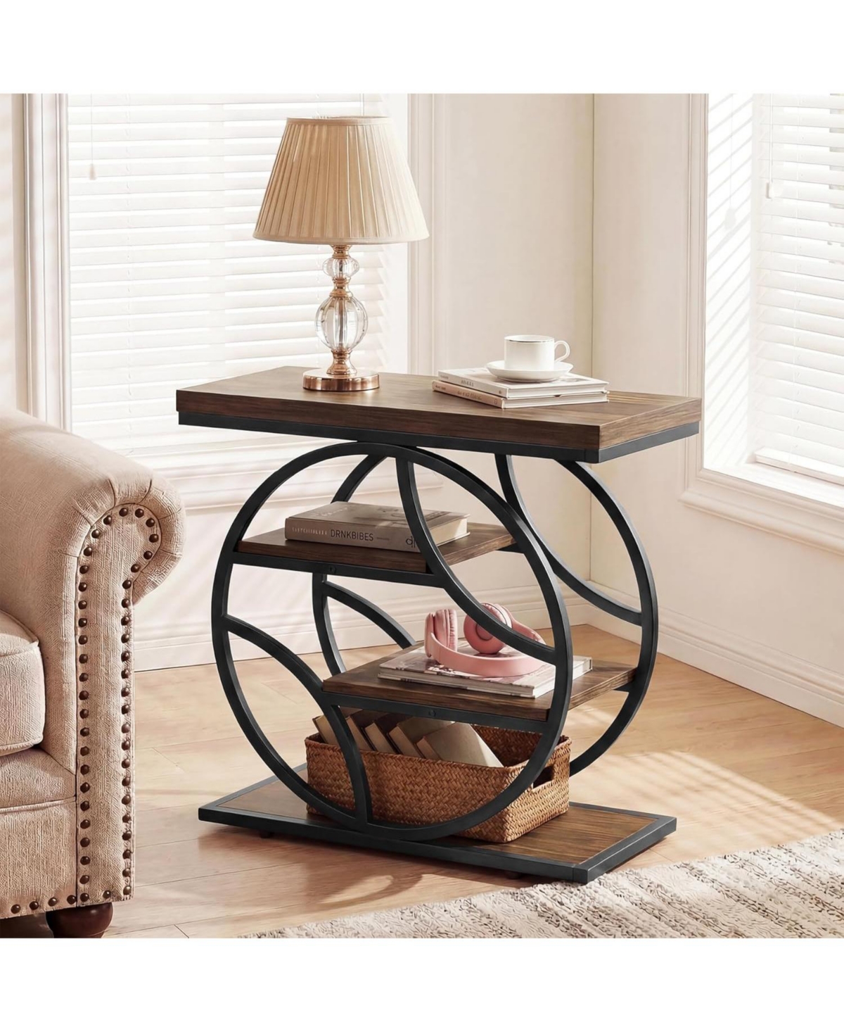 Click here for Tribesigns Side Table with 4-Tier Storage Shelf  2... prices