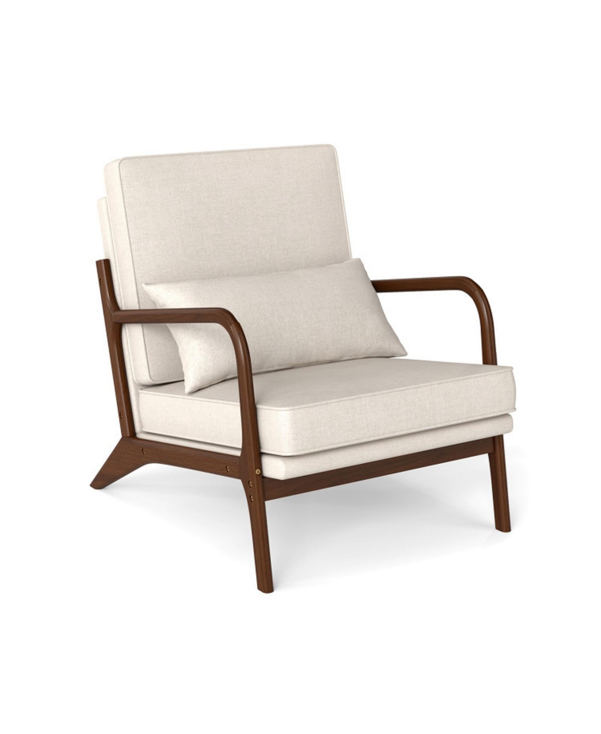 Click here for Gouun Modern Accent Chair with Rubber Wood Armrest... prices