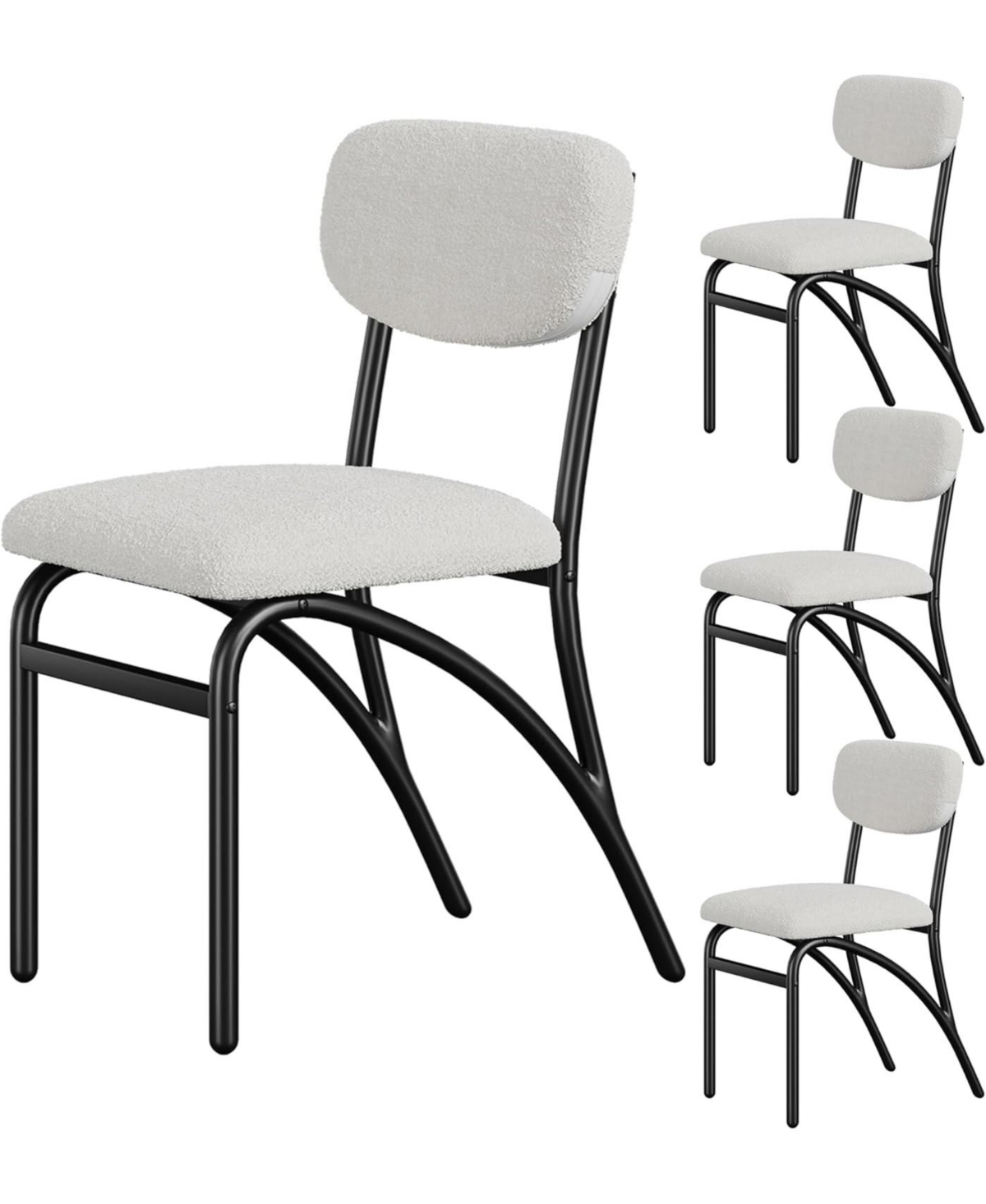 Click here for gaomon Set of 4 Dining Chairs  Boucle Upholstered... prices