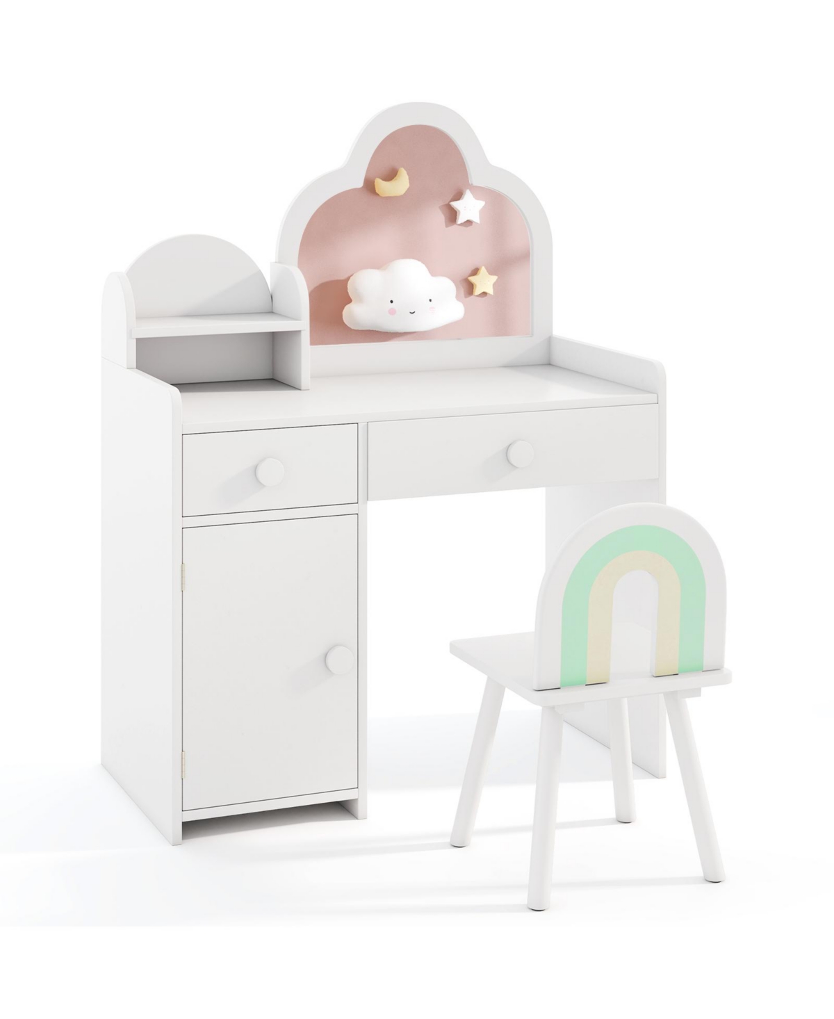Click here for Sugift Kids Vanity Table and Chair Set with Cloud-... prices