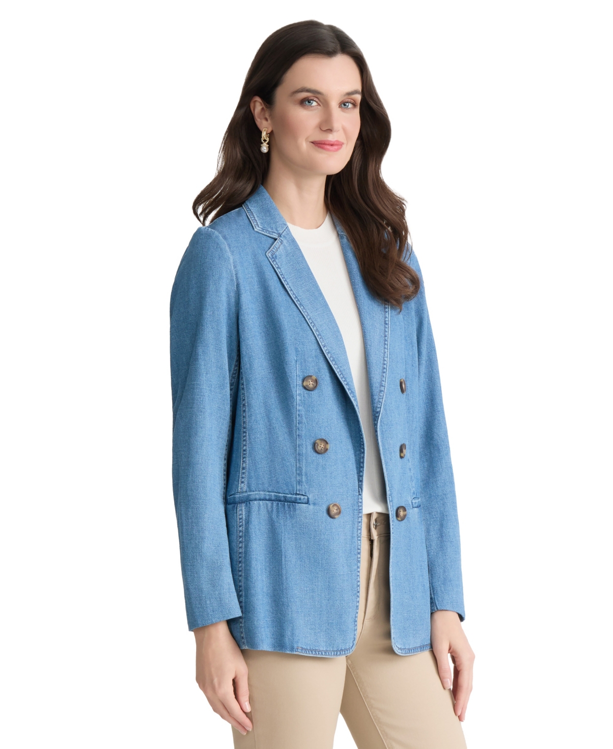 Click here for Jones New York Womens Faux Double Breasted Blazer... prices