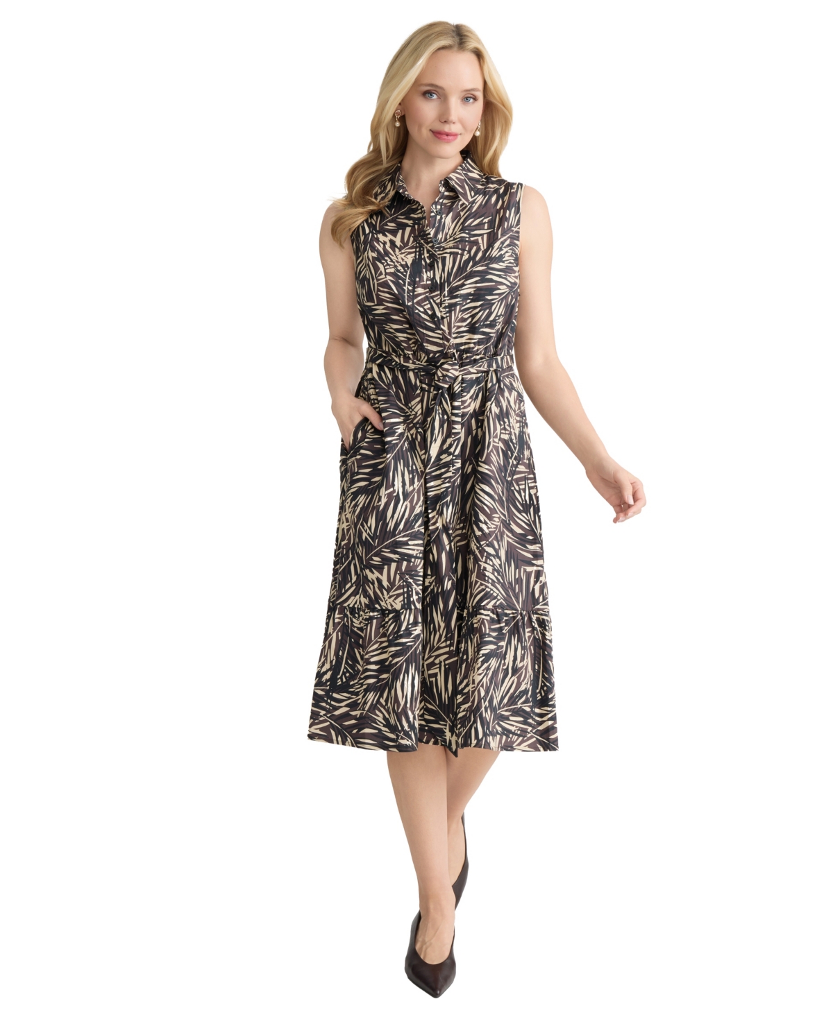 Click here for Jones New York Womens Printed Collared Neck Shirt... prices