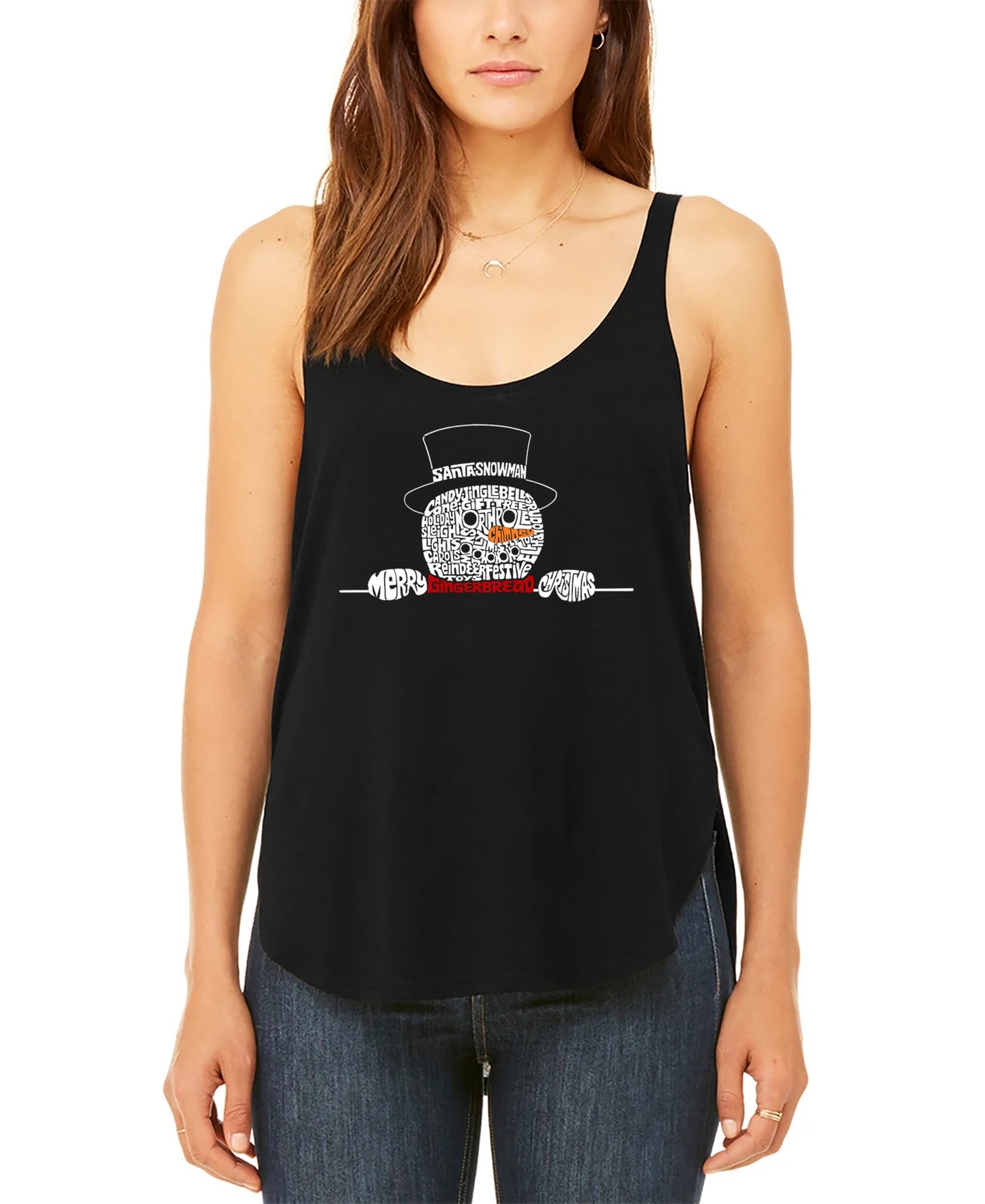 Click here for La Pop Art Womens Peeking Snowman Premium Word Art... prices
