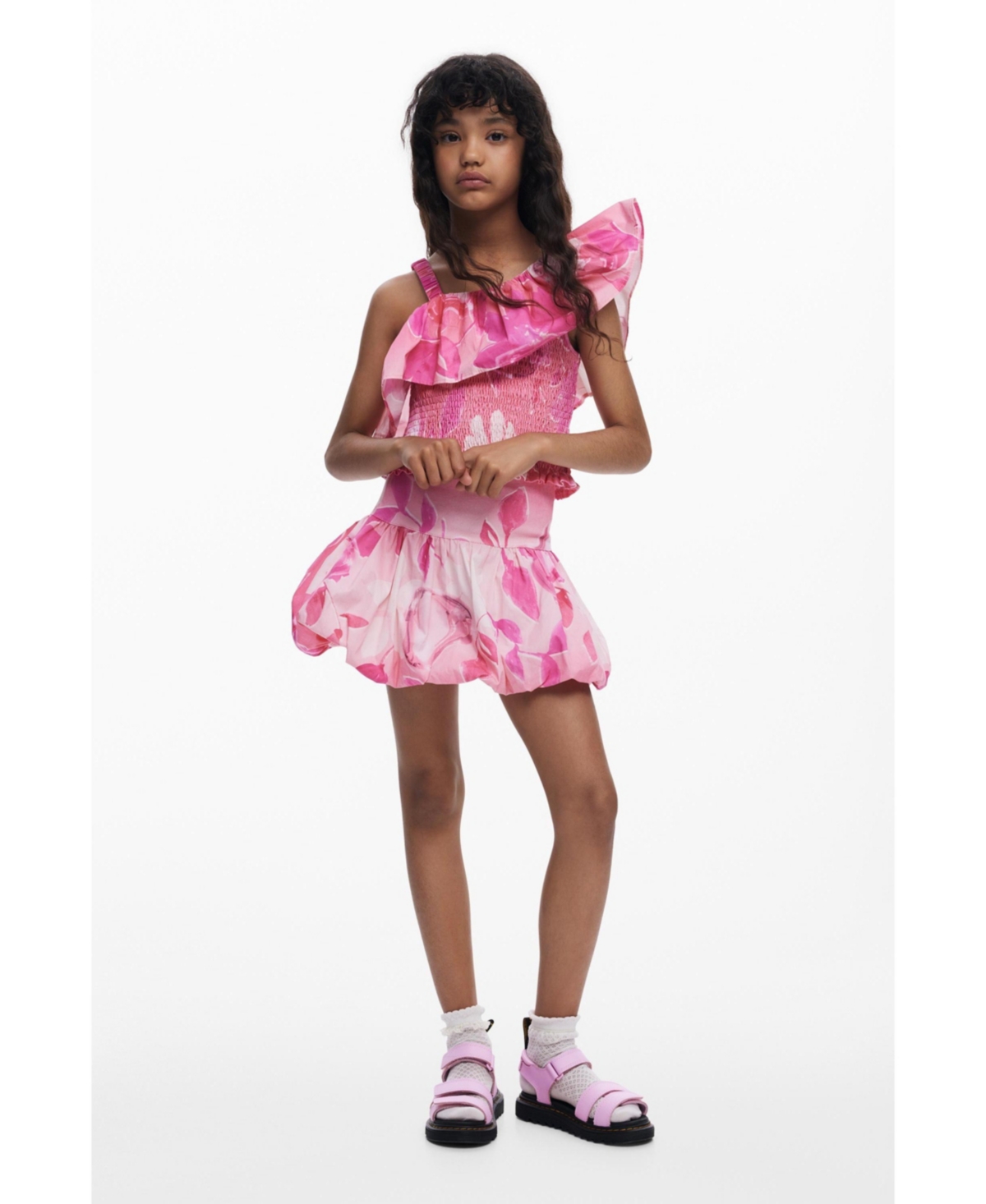 Click here for Desigual Girls Girlss Mini peplum floral skirt - D... prices