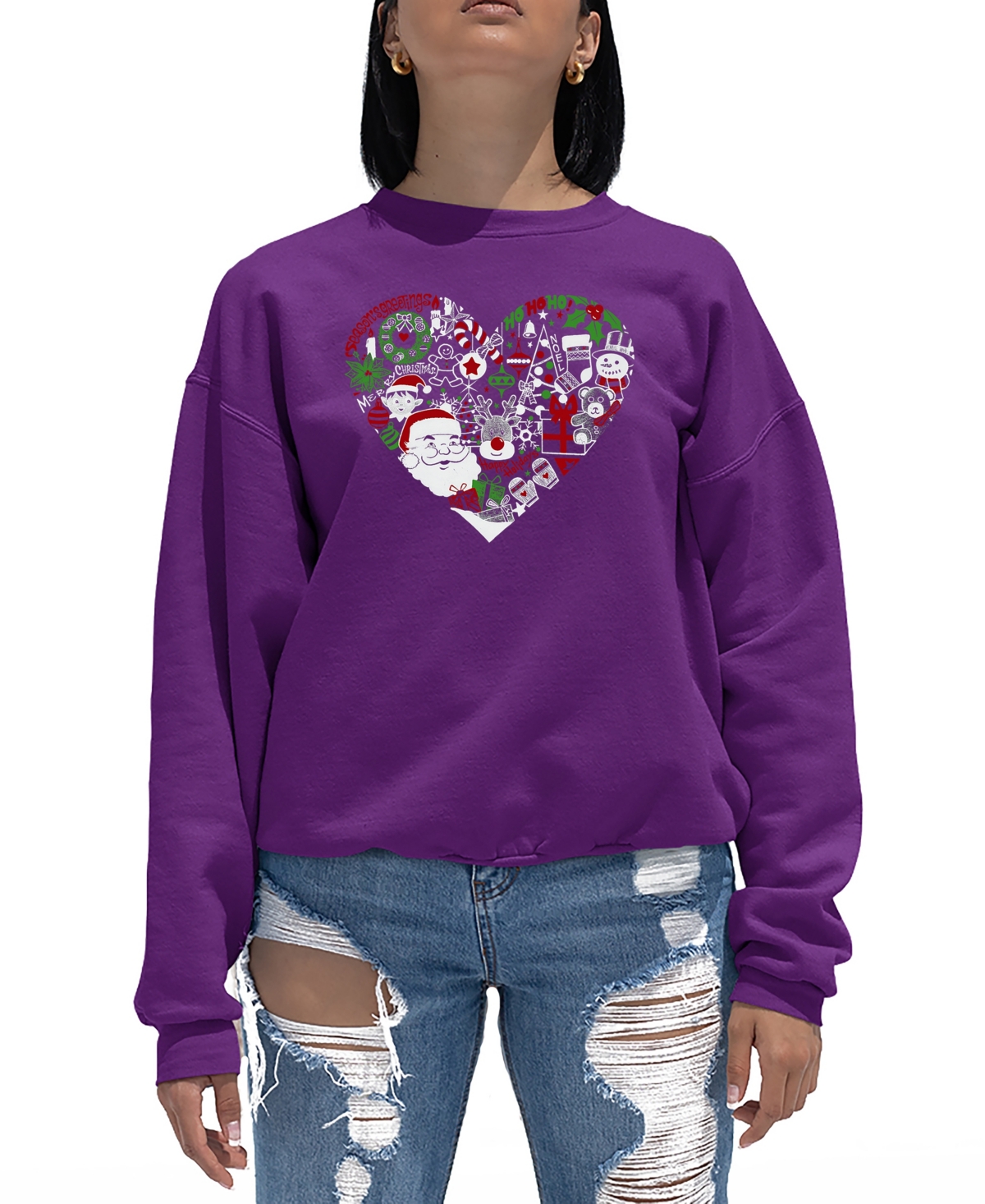 Click here for La Pop Art Womens Christmas Themed Heart Word Art... prices