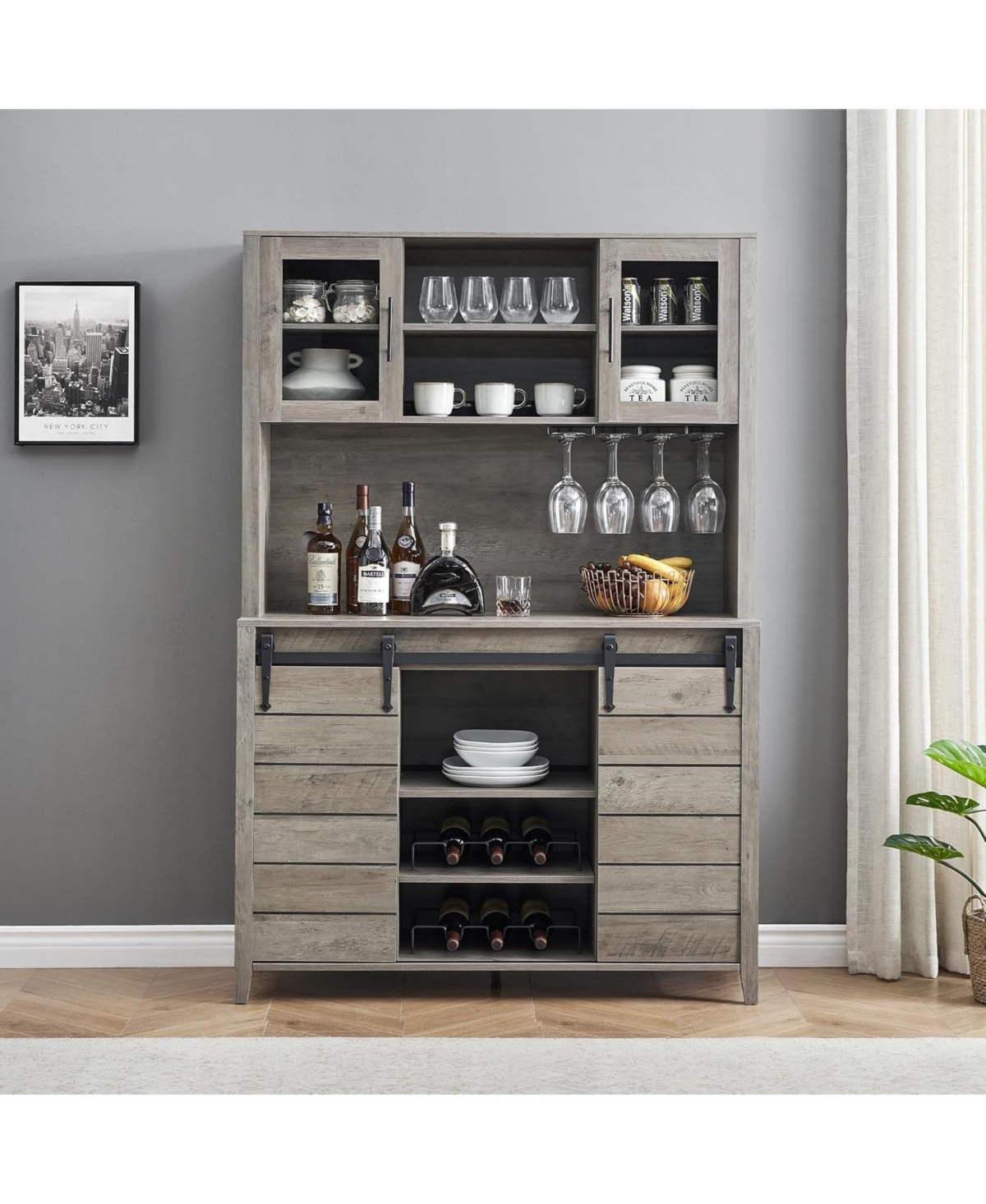 Click here for gaomon Tall Farmhouse Coffee Bar Cabinet  Kitchen... prices