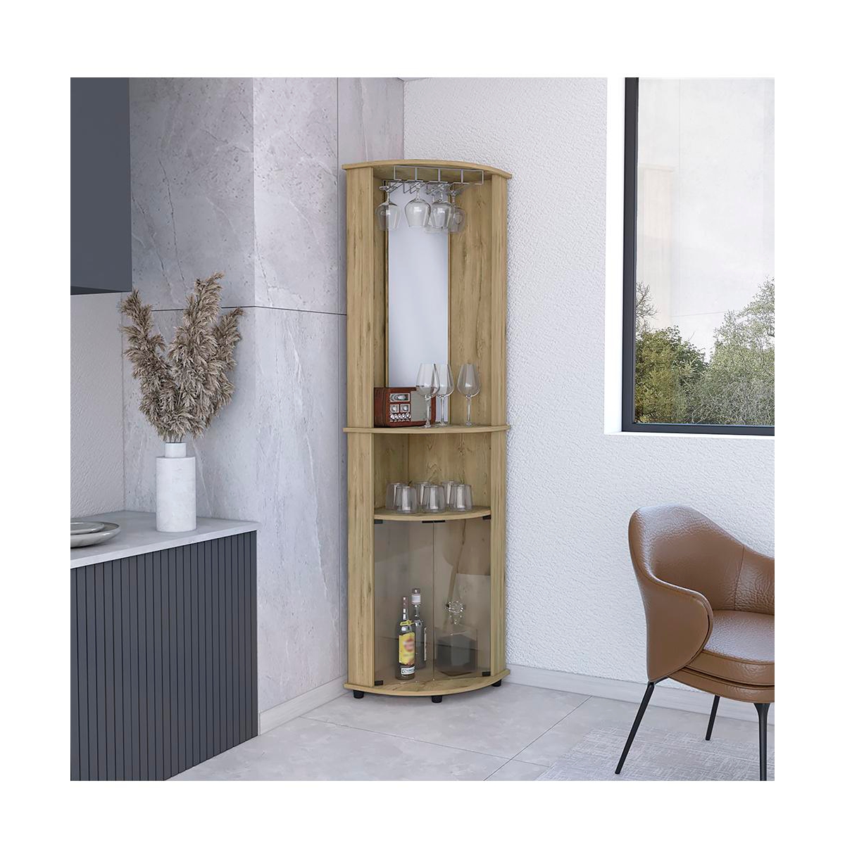 Click here for flynama Corner Bar Cabinet with 2 Cabinets Macadam... prices