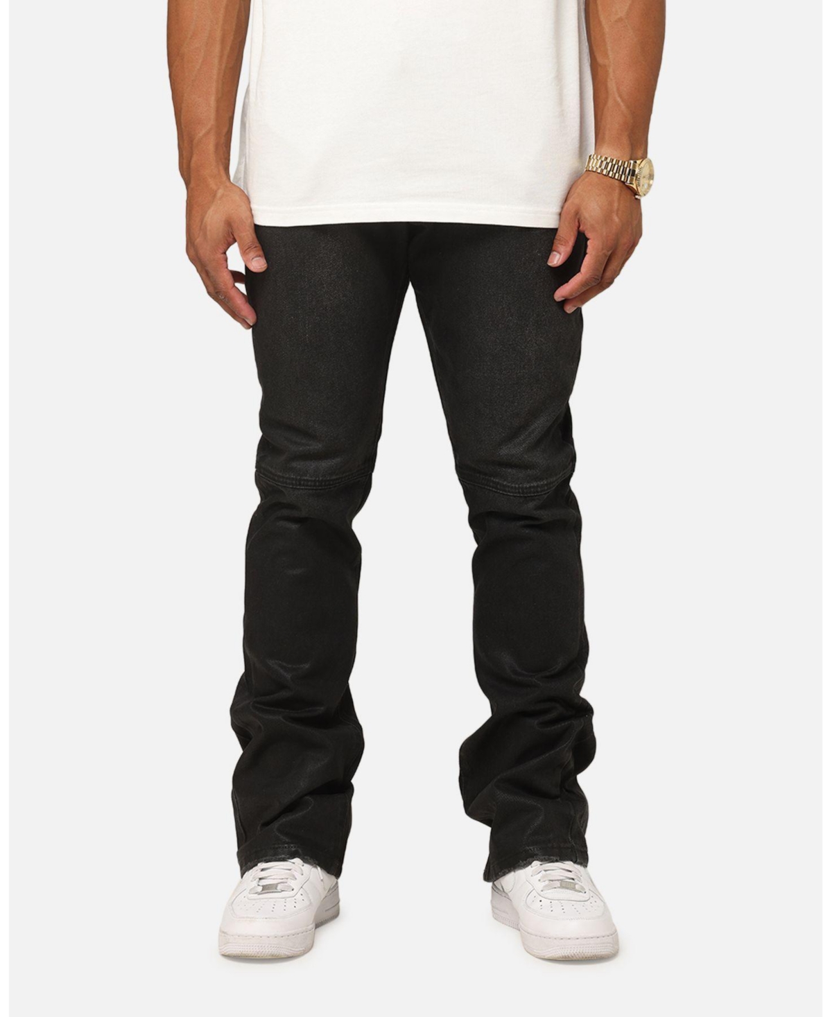 Click here for mnml Mens Bootcut Waxed Jeans prices