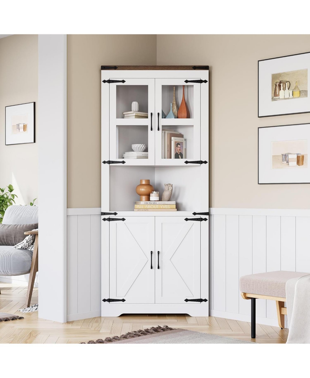 Click here for gaomon Farmhouse Corner Cabinet  Tall Corner Stora... prices