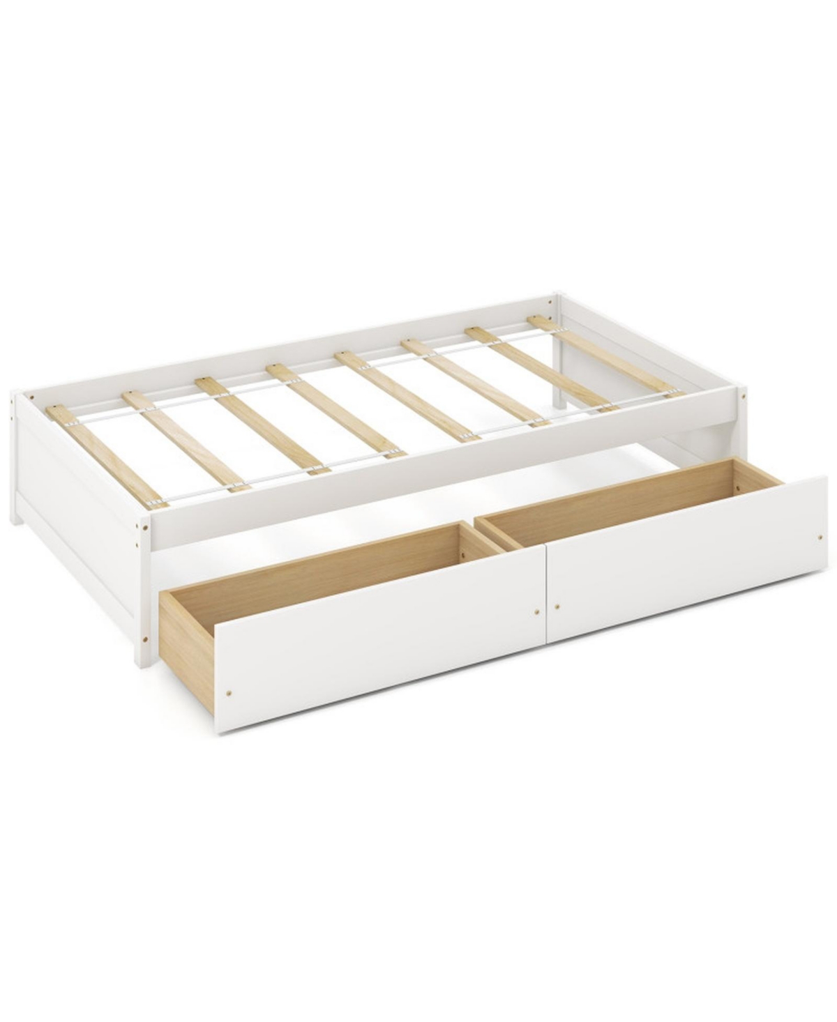 Click here for Gouun Twin Pine Wood Bed Frame with Storage Drawer... prices