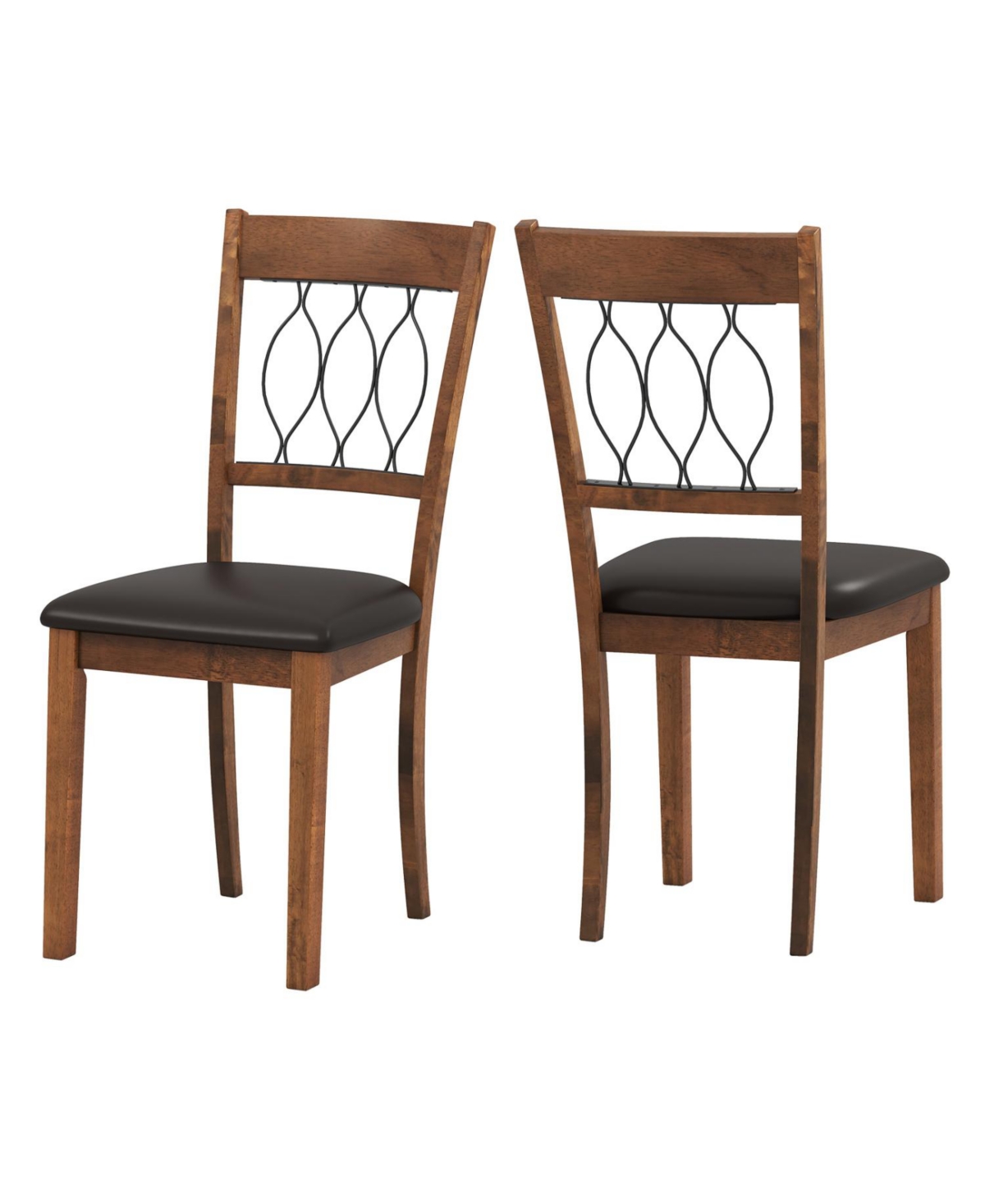 Click here for Sugift Set of 2 Dining Chair Fabric/Faux Leather U... prices