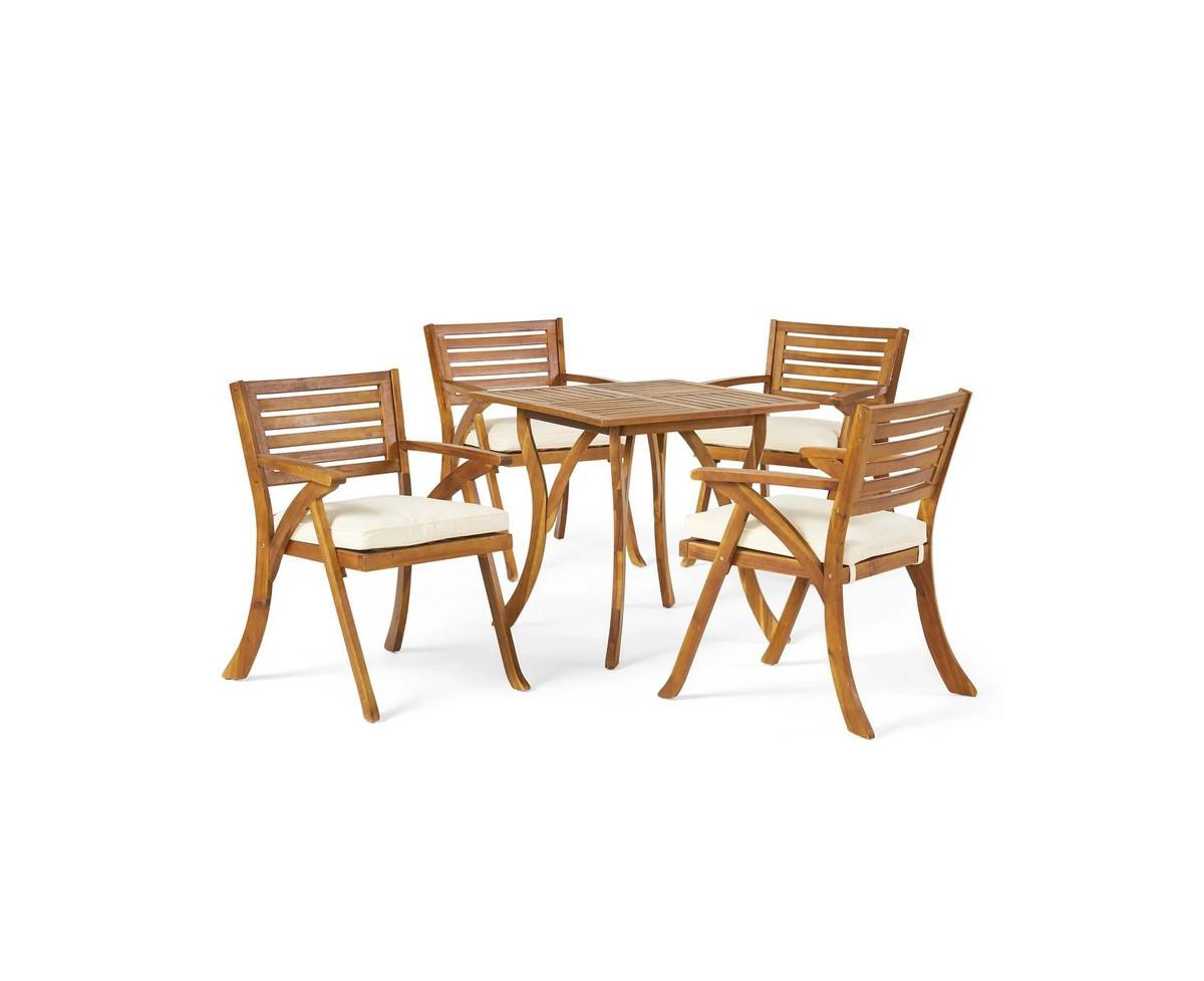 Click here for sumyeg Outdoor Hermosa 5 Piece Wood Dining Set Wit... prices