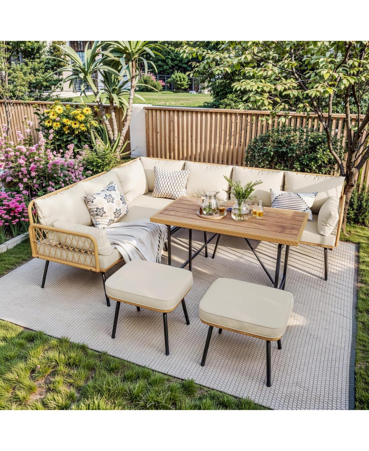 Click here for gaomon 6-Piece Patio Conversation Set with L-Shape... prices