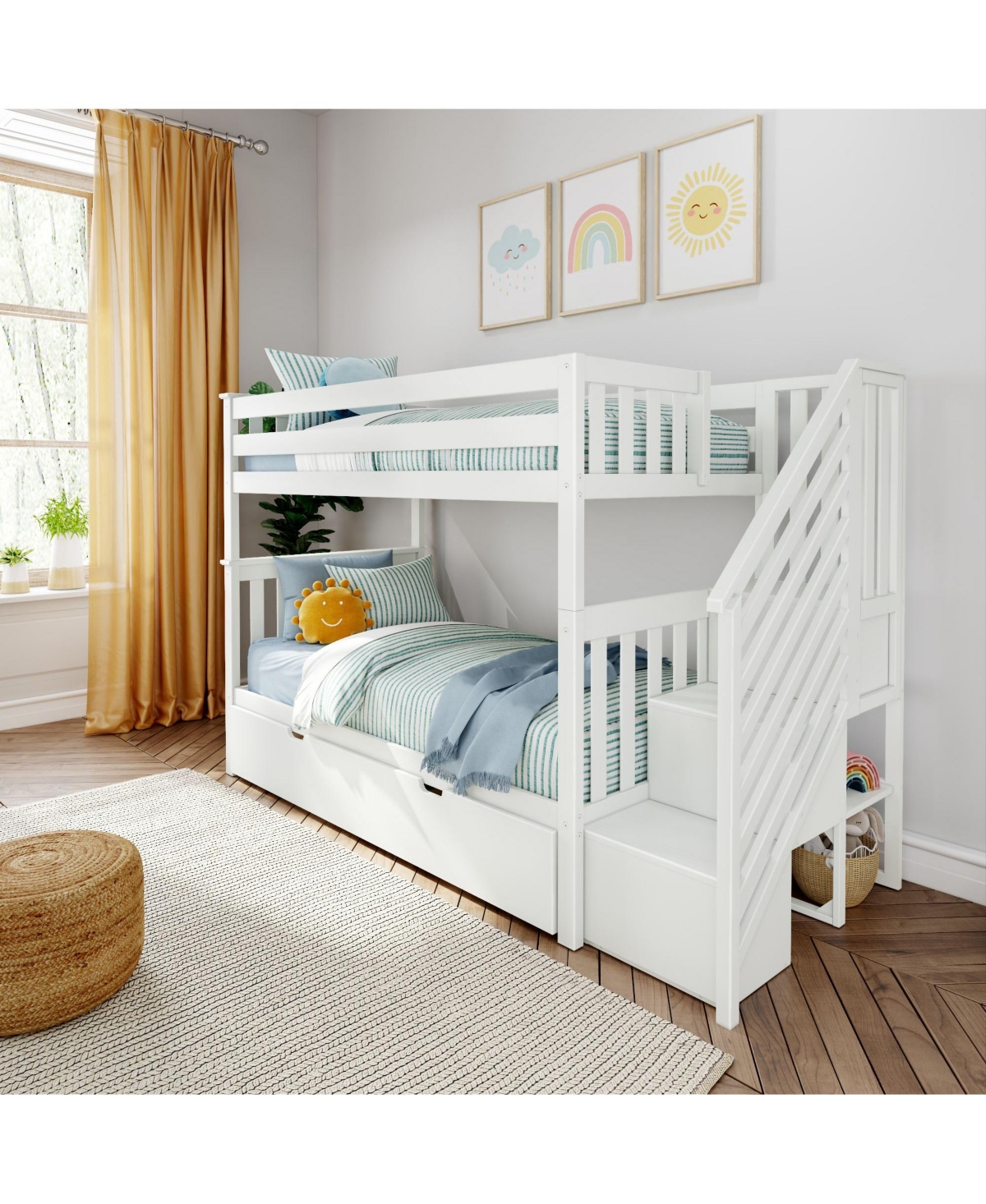 Click here for Max & Lily Twin over Twin Staircase Bunk with Trun... prices