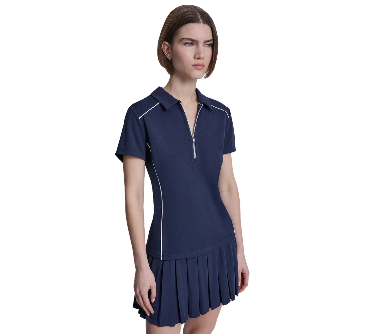 Click here for Dkny Sport Womens Court Pique Collared Neck Polo T... prices