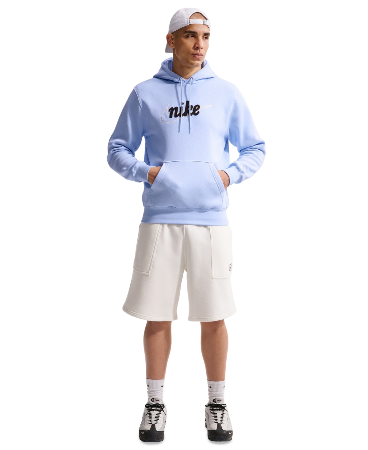 Click here for Nike Mens Embroidered Logo Relaxed-Fit Hoodie - Hy... prices