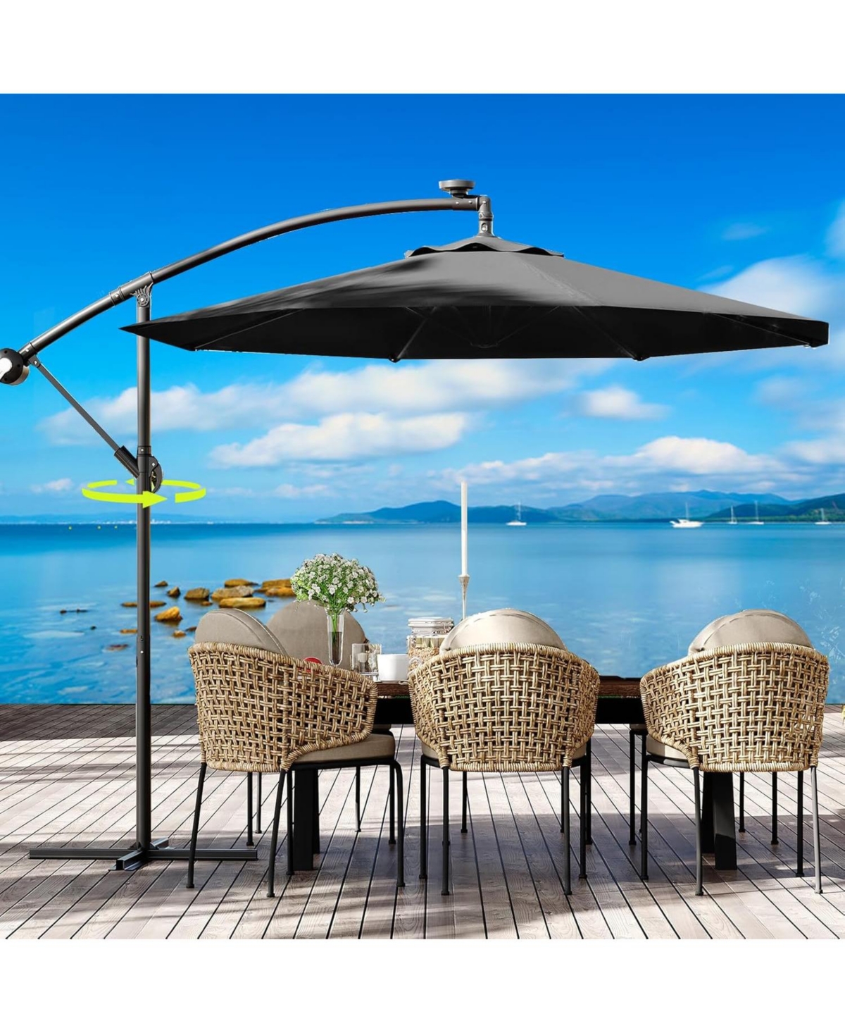 Click here for gaomon offset patio umbrella with weighted base  3... prices