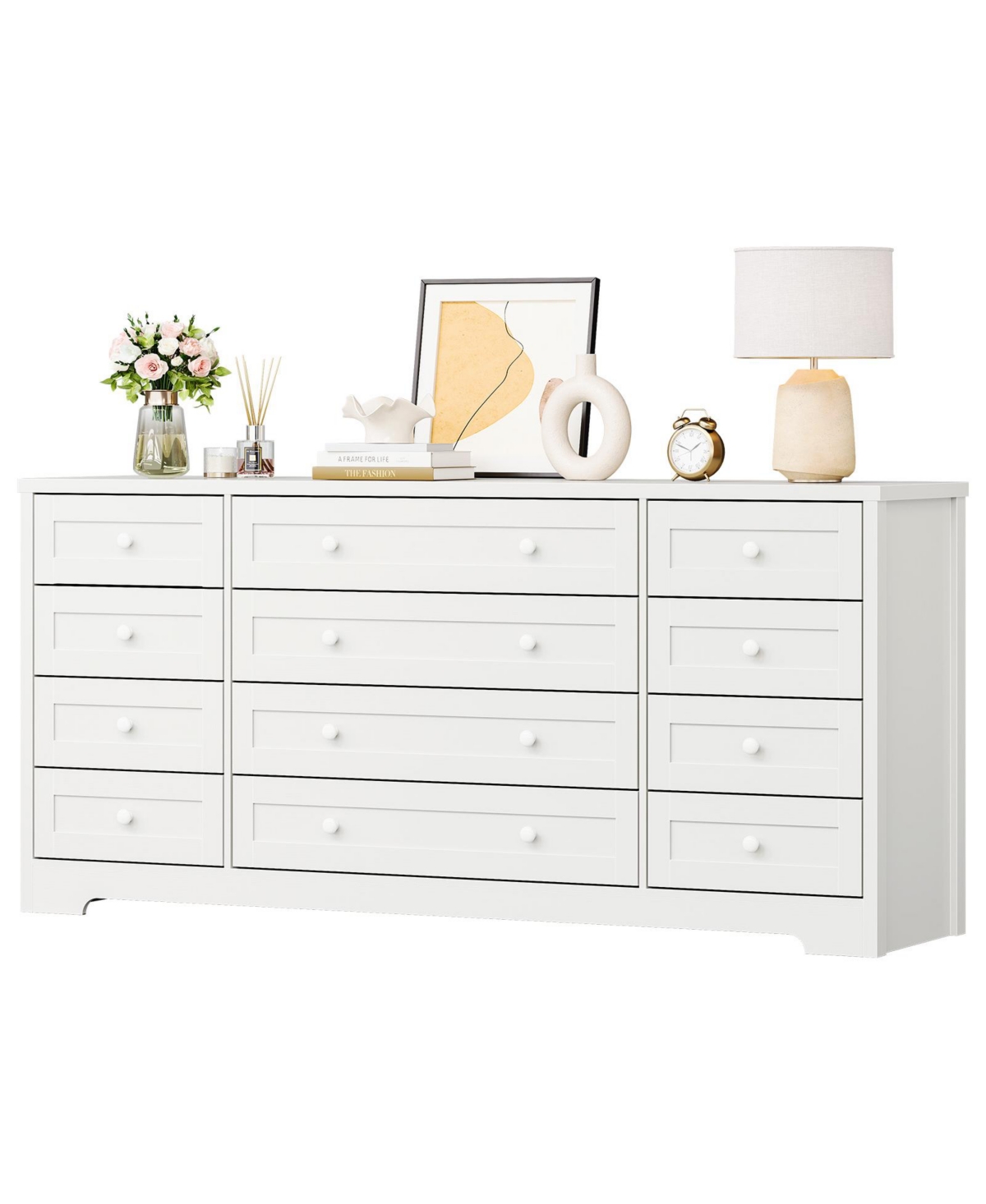Click here for gaomon 12 Drawer Dresser  63 Wide Wood Chest of Dr... prices