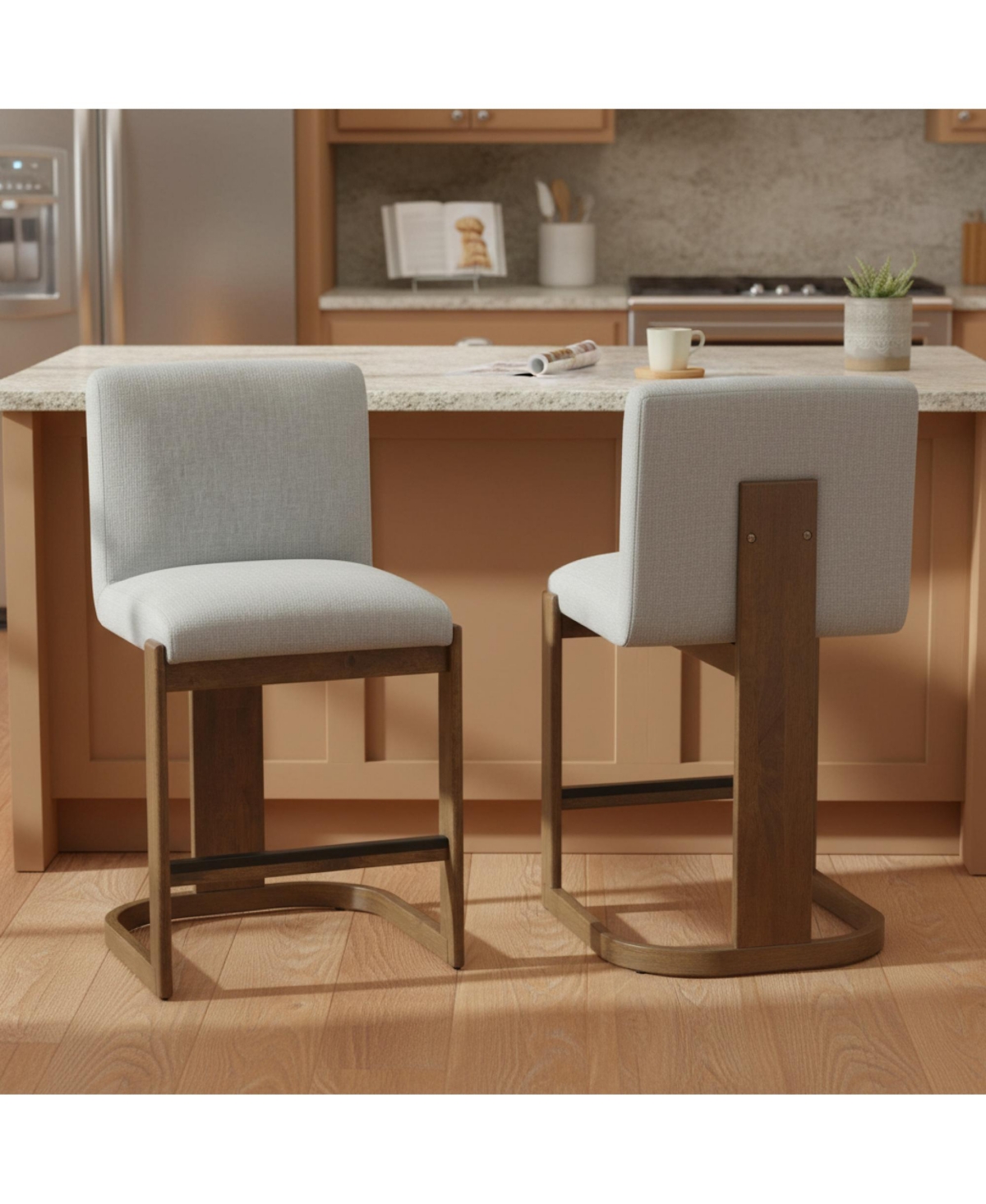 Click here for Rainsken Modern Bar Stools Set of 2  24 Solid Wood... prices