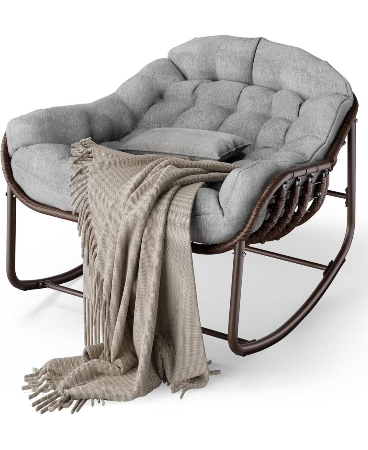 Click here for gaomon Outdoor Papasan Rocking Chair  Oversized Wi... prices