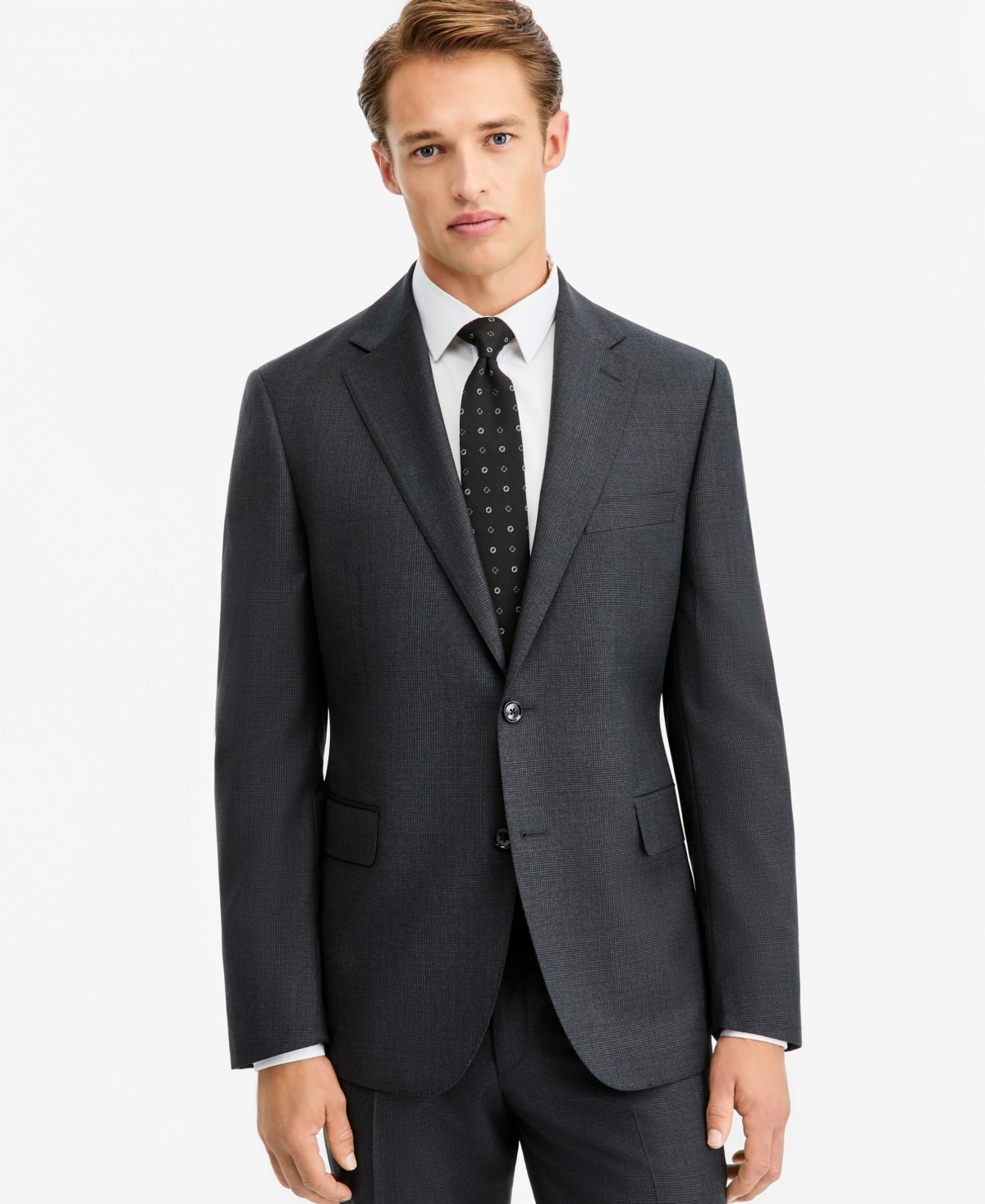 Click here for The Mens Store Mens 100 Wool Charcoal Plaid Modern... prices