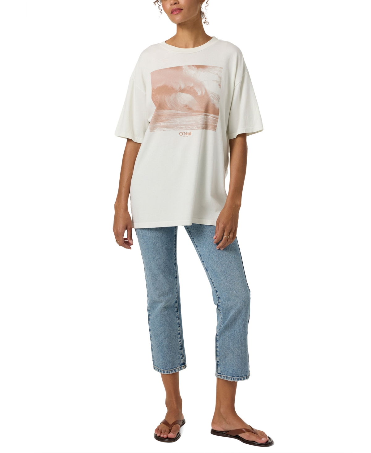 Click here for ONeill Womens Cotton Oversized T-Shirt - Tofu prices