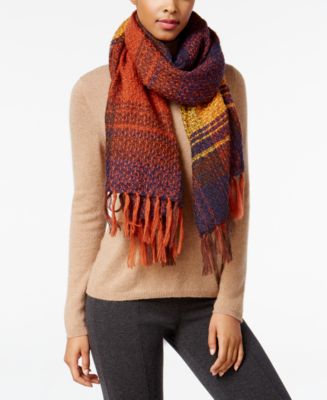 Steve Madden Super Textured Plaid Blanket Scarf - Macy's