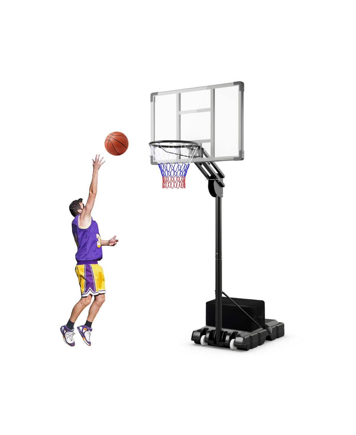 Click here for Kuyotq 4.9-10 Feet Adjustable Basketball Hoop with... prices