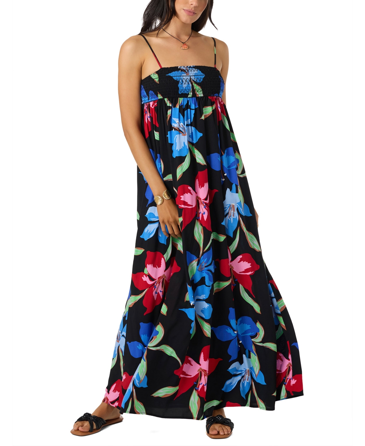 Click here for ONeill Womens Nickie Square Neck Floral Dress - Bl... prices