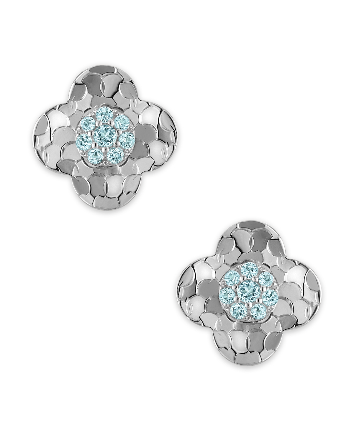 Click here for Macys Swiss Blue Topaz (1/10 ct. t.w.) Clover Glit... prices