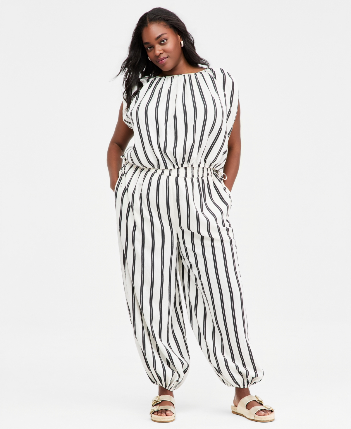 Click here for On 34th Trendy Plus Size Emma Striped Balloon-Leg... prices