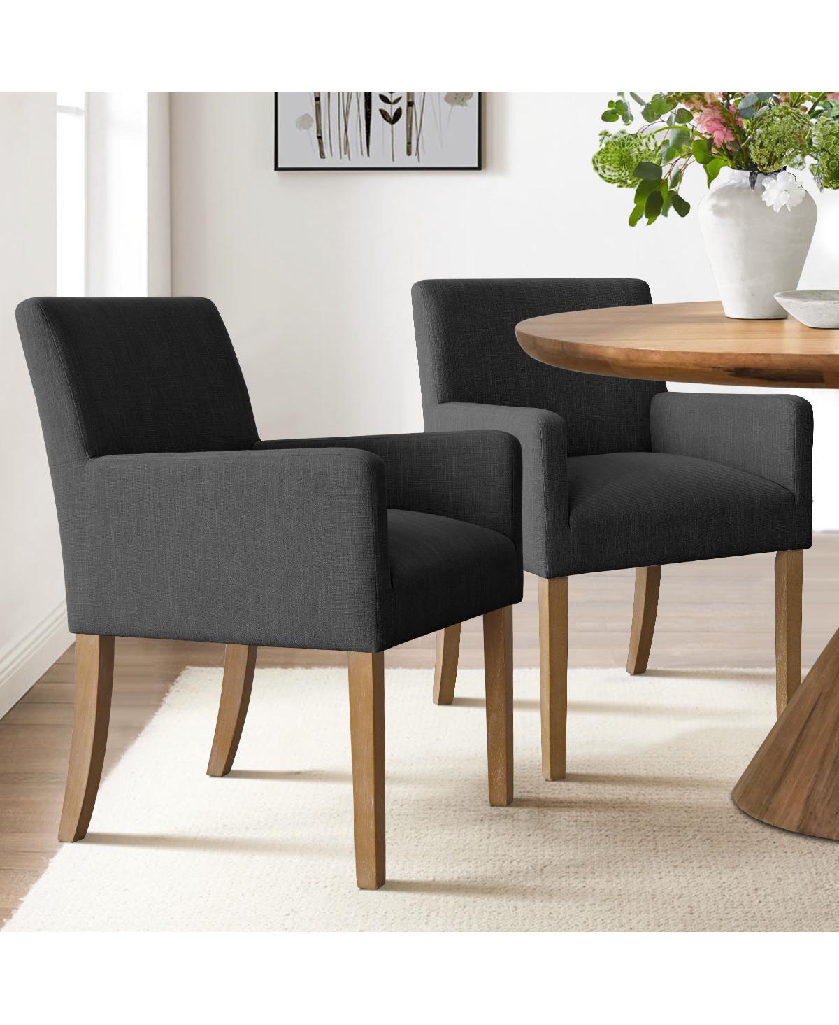 Click here for Maison Boucle Set of 2 Linen Upholstered Dining Ar... prices