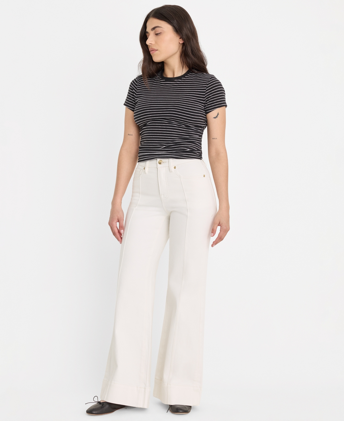 Click here for Good American Womens High-Rise Palazzo Jeans - Whi... prices