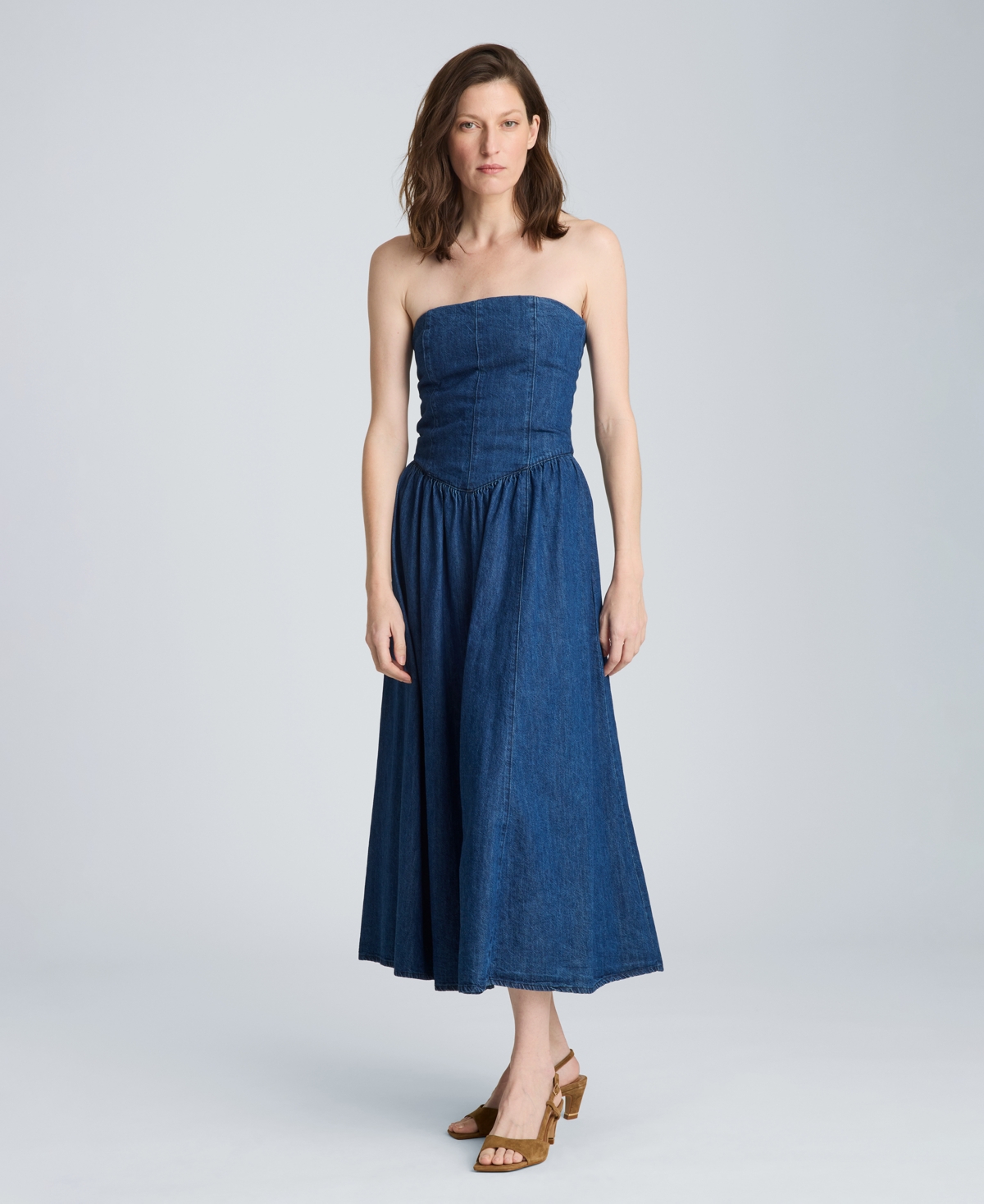 Click here for Kenneth Cole Womens Cotton Strapless Bustier Midi... prices