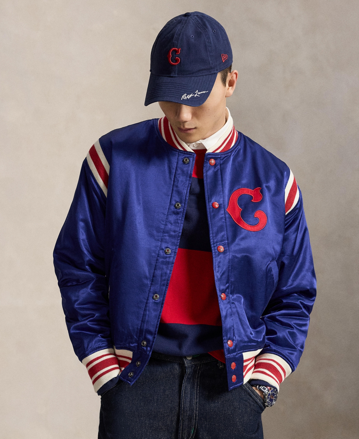 Click here for Polo Ralph Lauren Mens Ribbed Baseball Collar Jack... prices