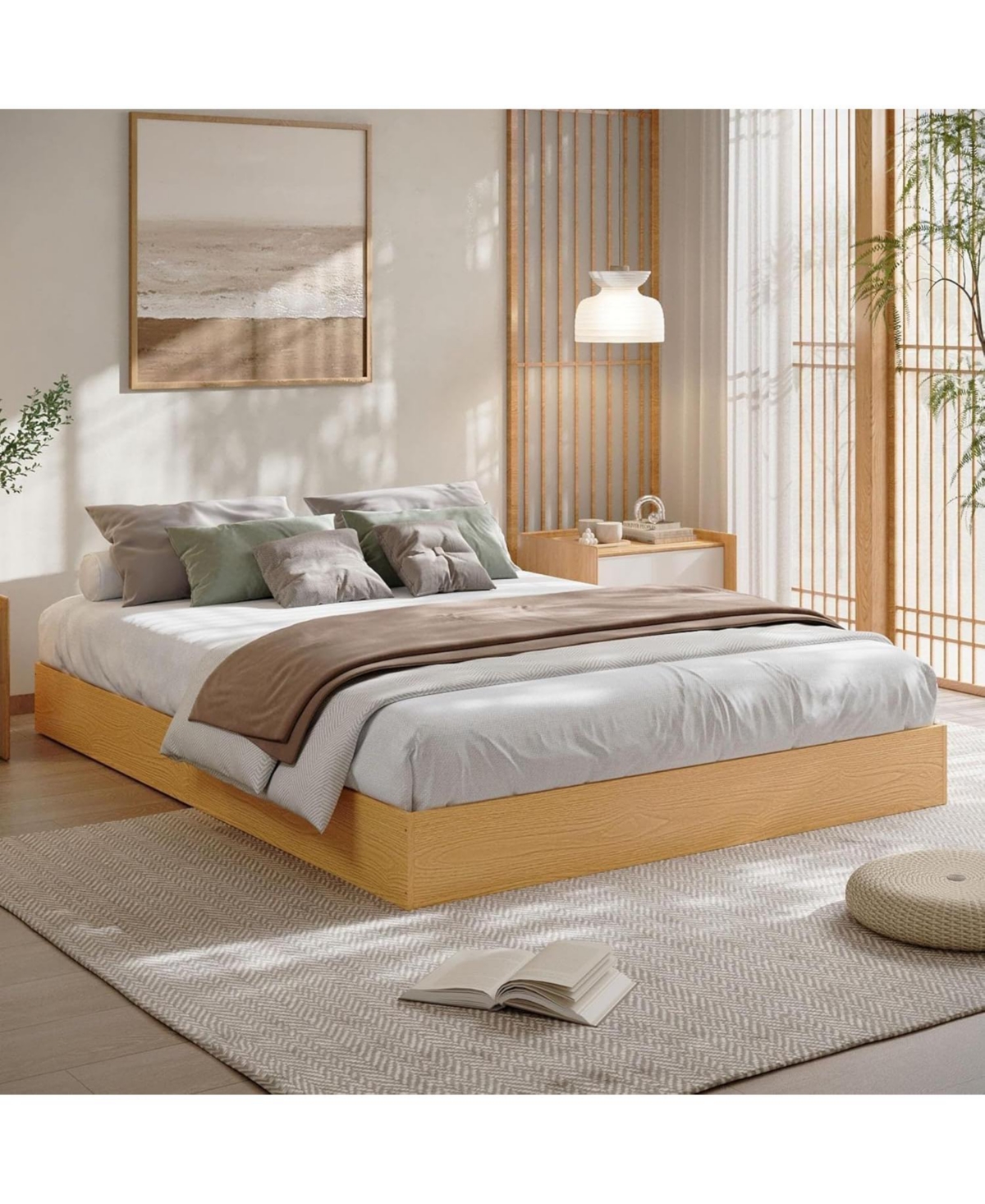 Click here for gaomon Platform Bed Frame with Wooden Slats  Floor... prices