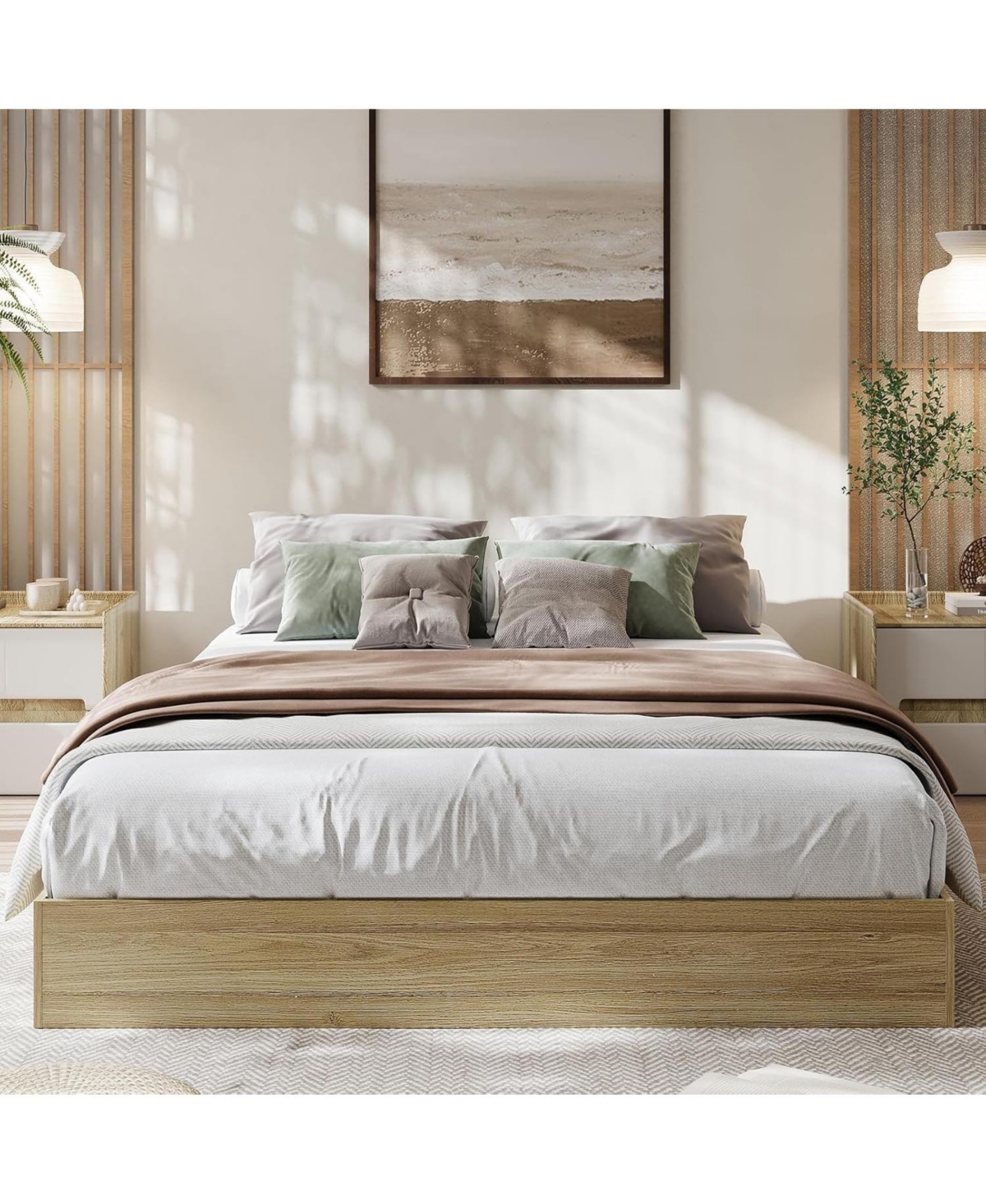 Click here for gaomon Platform Bed Frame with Wooden Slats  Floor... prices