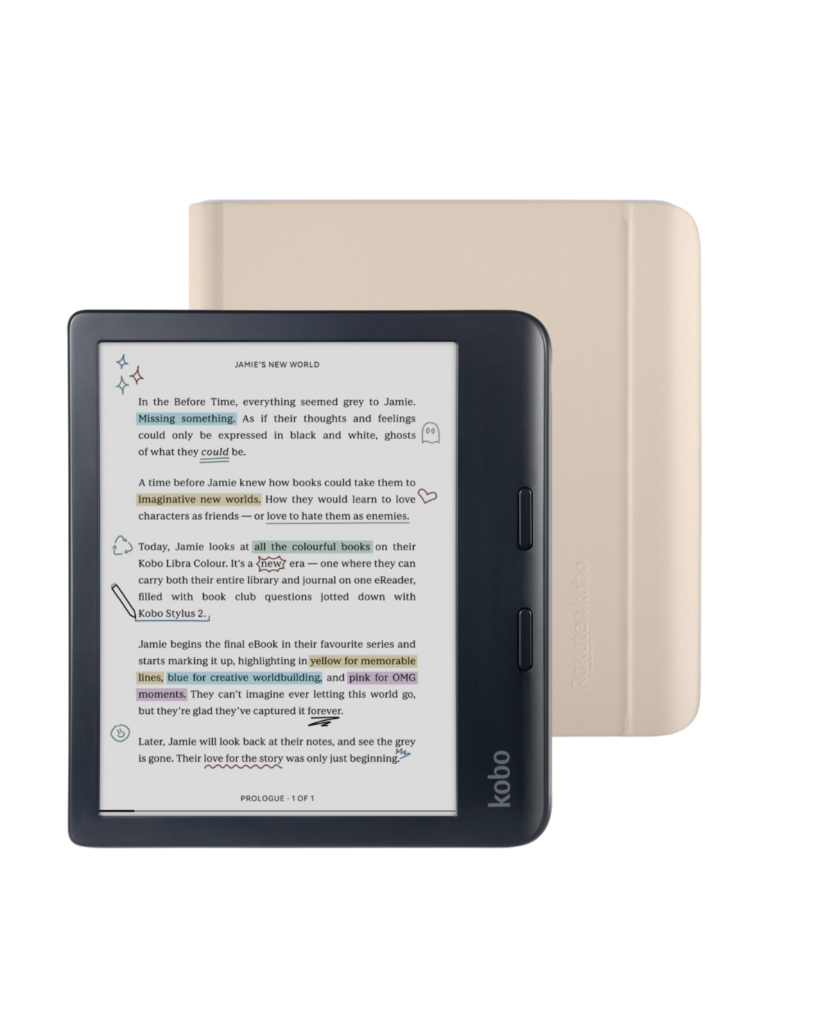 Click here for Kobo Libra Colour eReader with Sand Notebook Sleep... prices