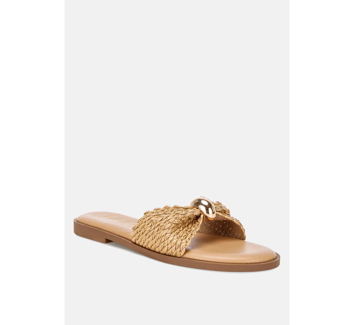 Click here for London Rag Womens Onawa Woven Strap Slip On Flats... prices