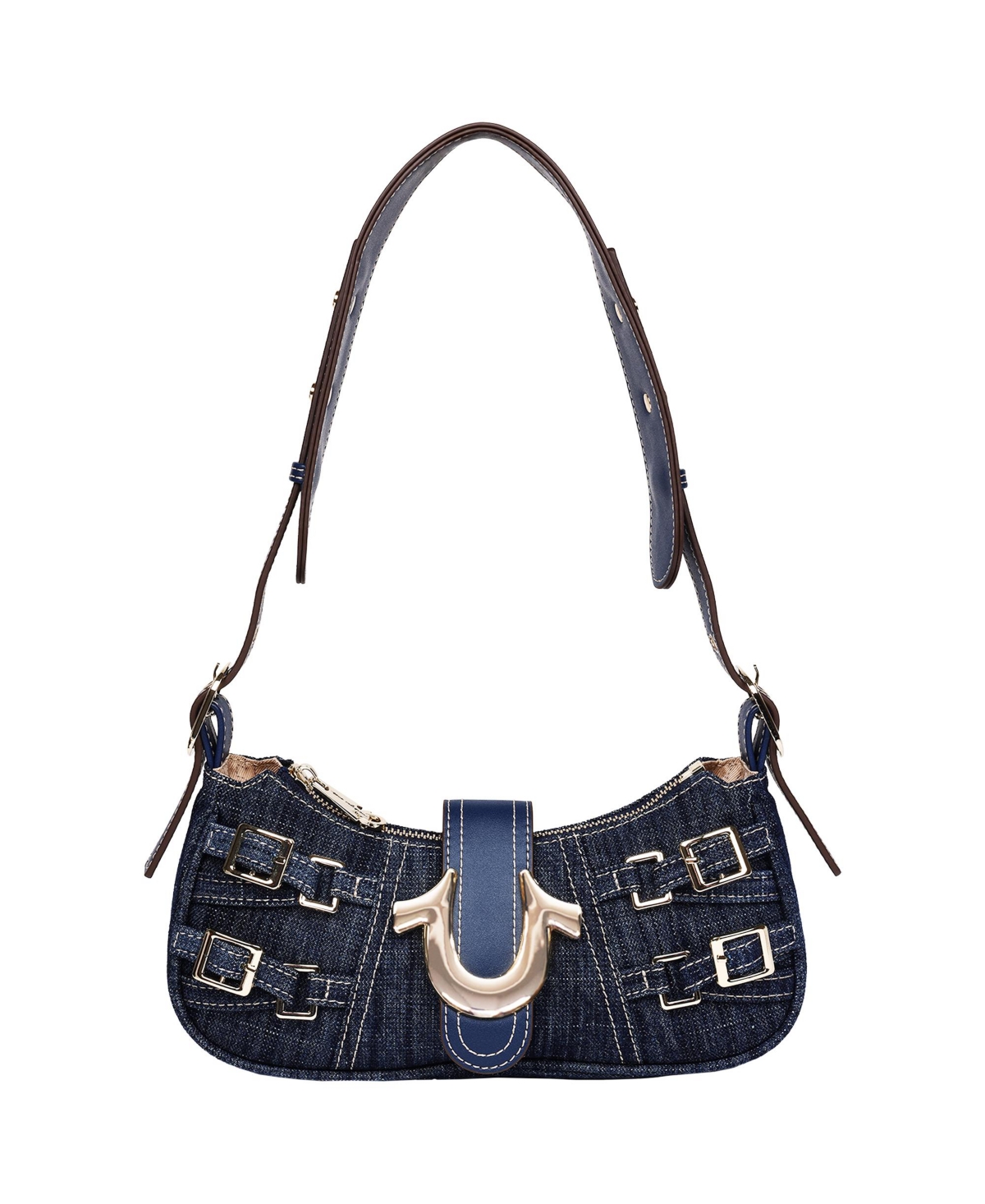 Click here for True Religion Multi Strap Denim Shoulder Bag - Dar... prices