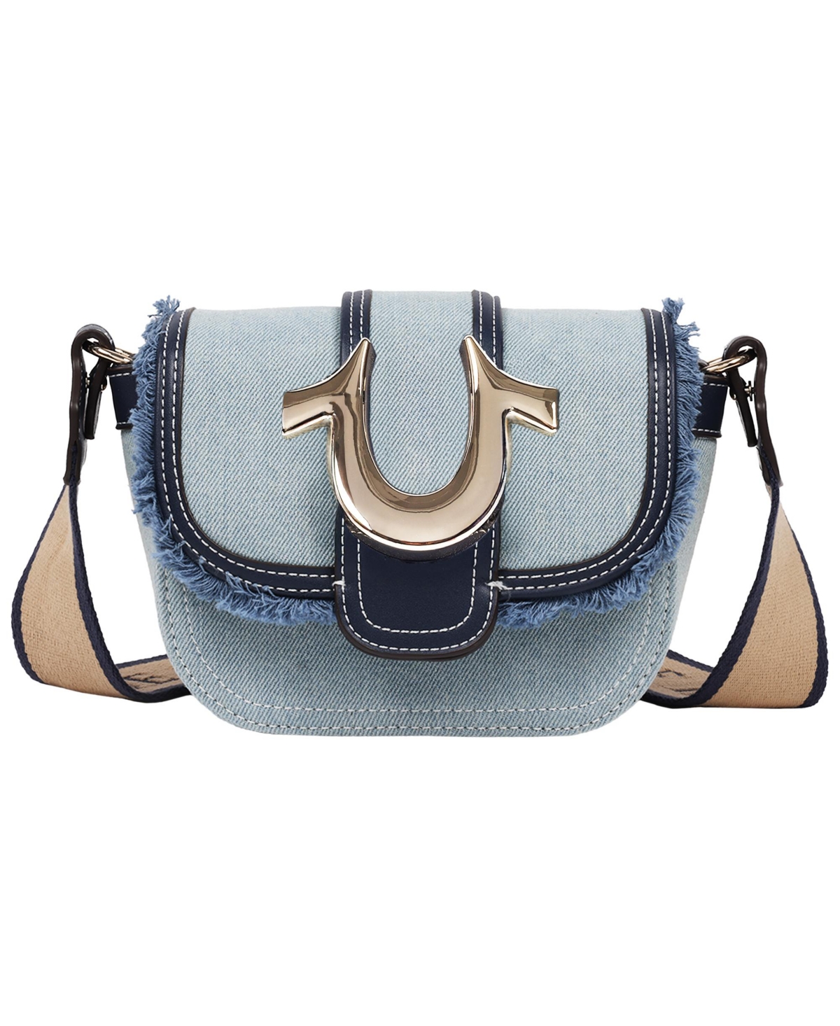 Click here for True Religion Womens Asher Frayed Edge Mini Flap C... prices