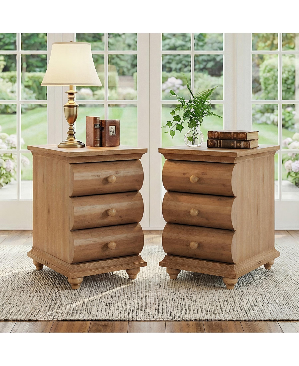 Click here for Tribesigns Solid Wood End Table Set of 2  3 Drawer... prices