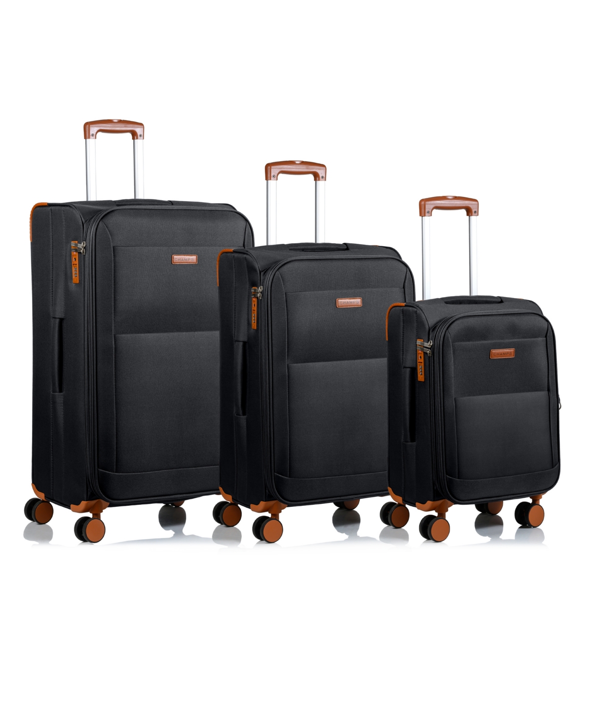 Click here for Champs Classic 3 Piece Softside Luggage Set - Blac... prices