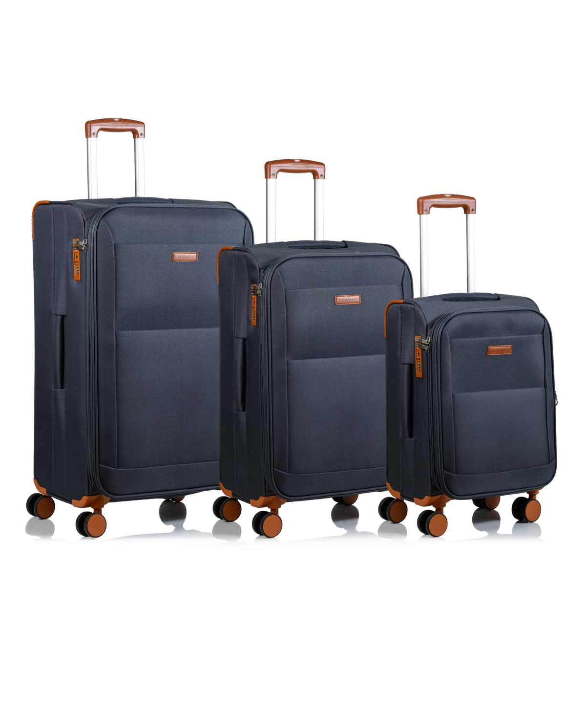 Click here for Champs Classic 3 Piece Softside Luggage Set - Navy prices