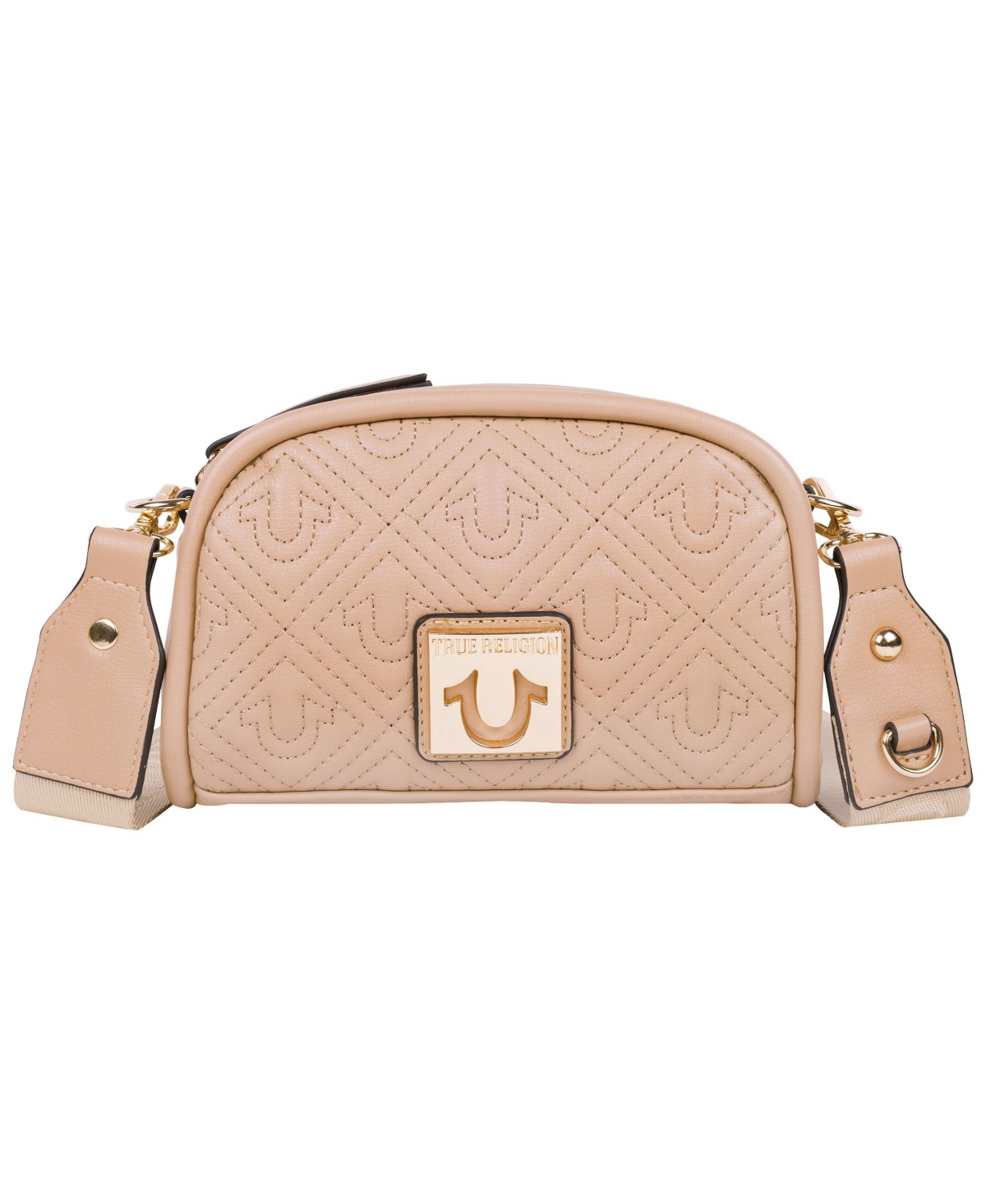 Click here for True Religion Metal Plaque Quilted Crossbody - Tan prices