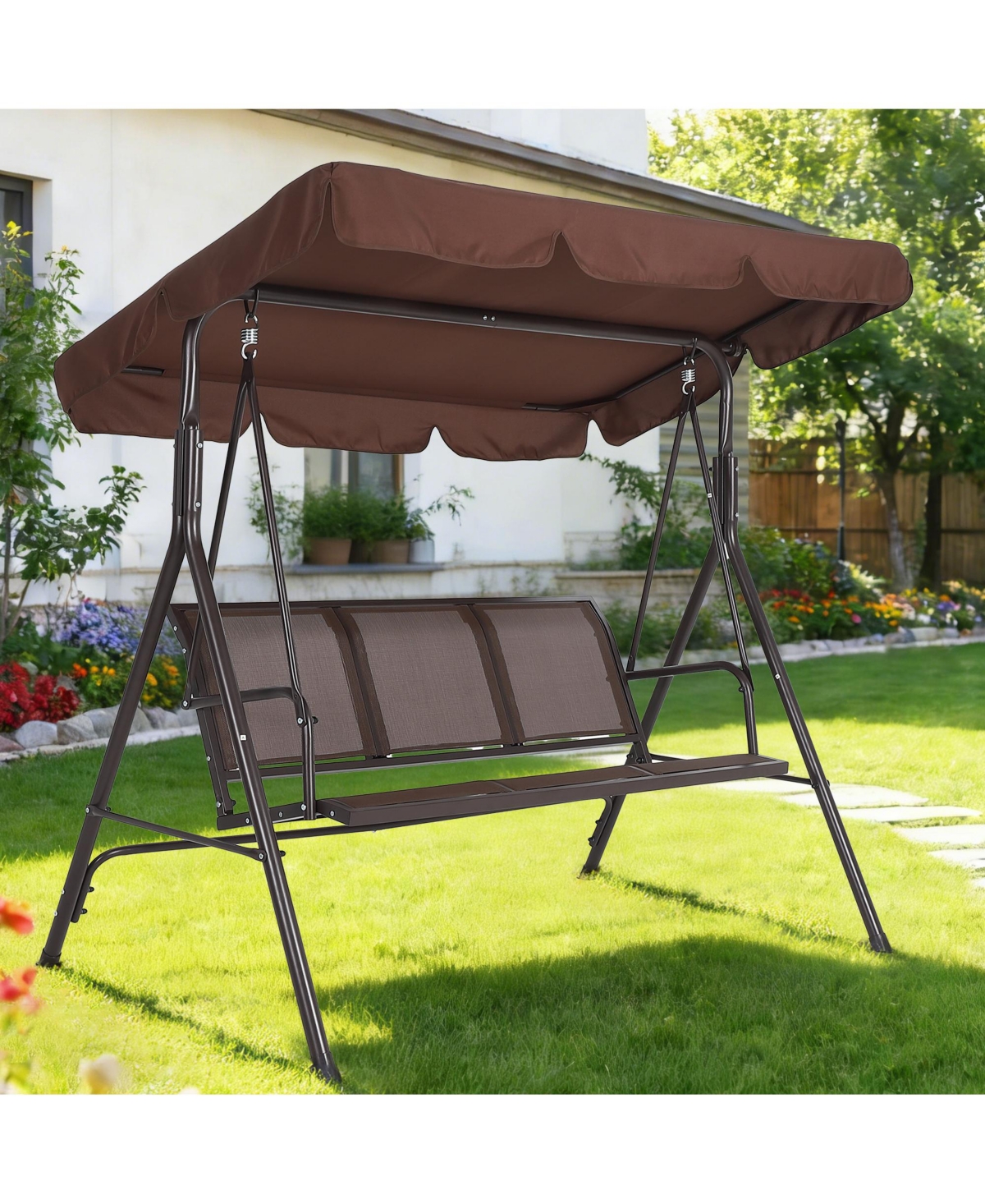 Click here for Homfan 3-Seat Patio Swing with Adjustable Canopy... prices