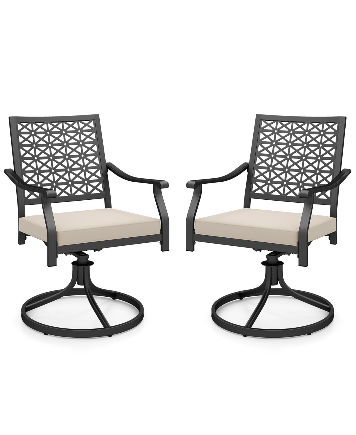 Click here for Gymax 2 Pieces Outdoor Swivel Chairs Patio Dining... prices