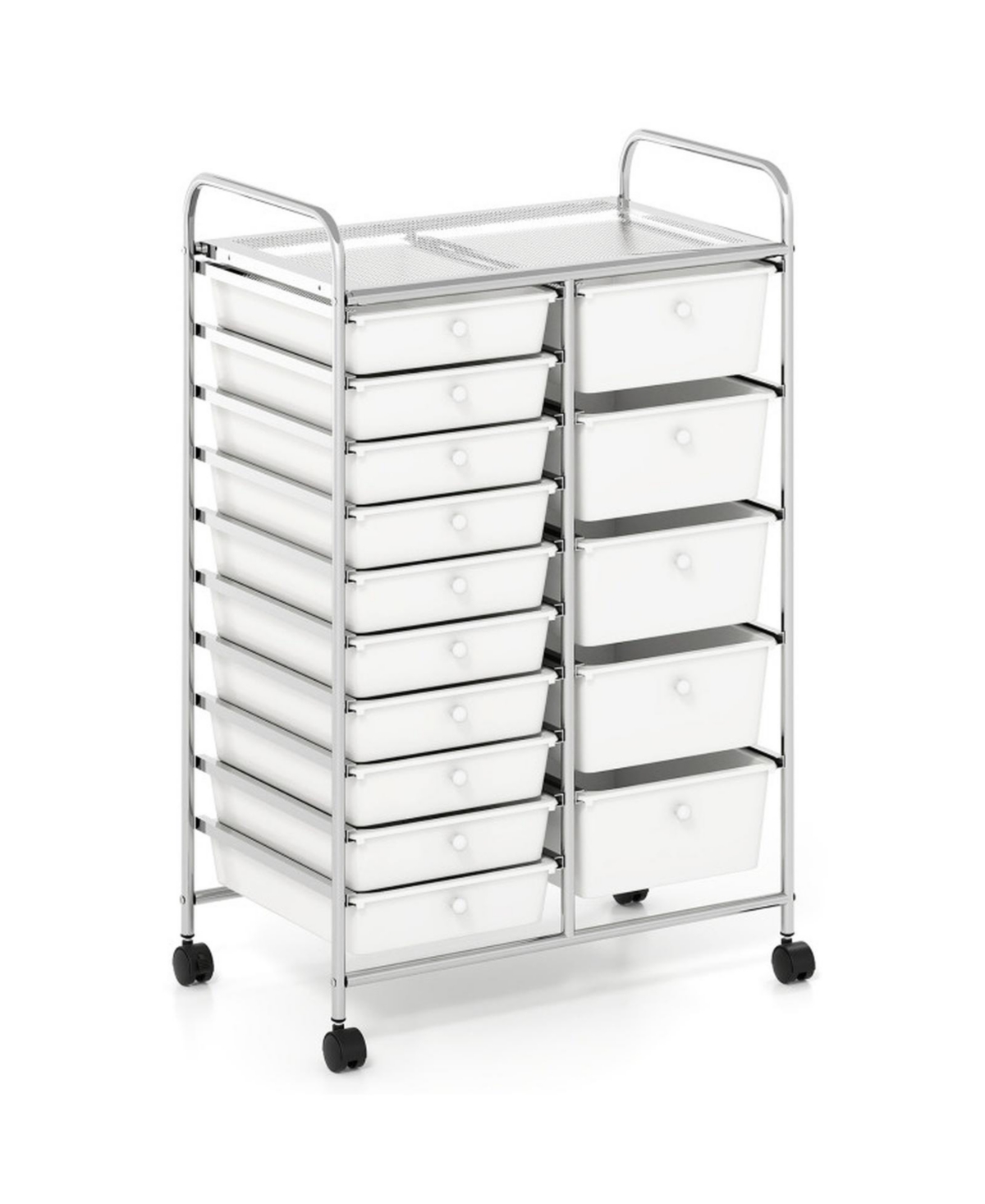 Click here for Gouun 15-Drawer Chrome Rolling Storage Trolley wit... prices