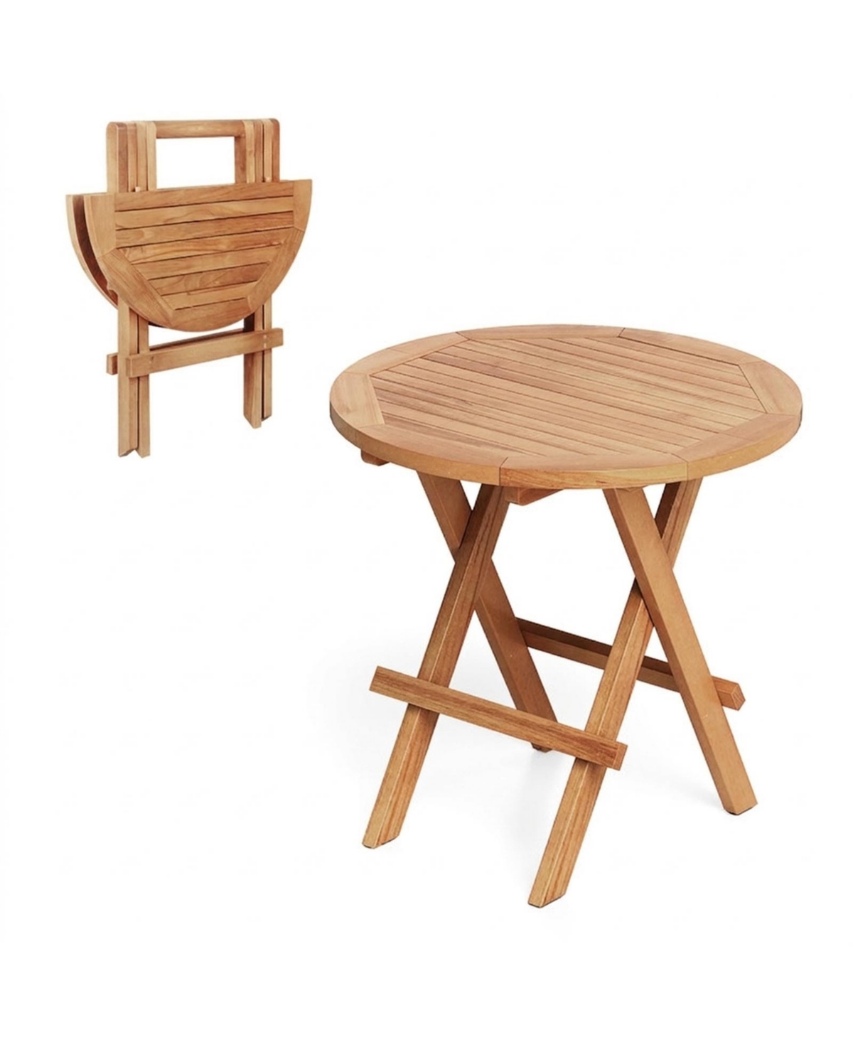 Click here for Gouun Folding Teak Wood Outdoor End Table with Sla... prices