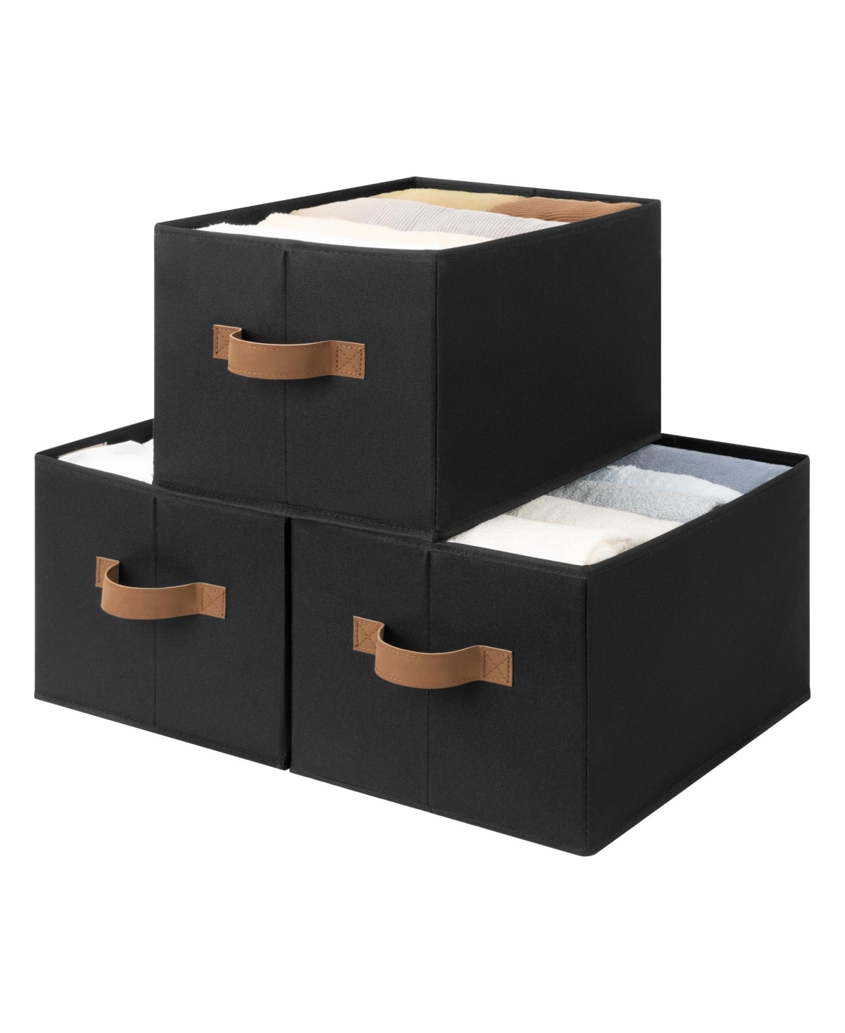 Click here for Gnuadz 3 Piece Fabric Closet Organizer Storage Bin... prices